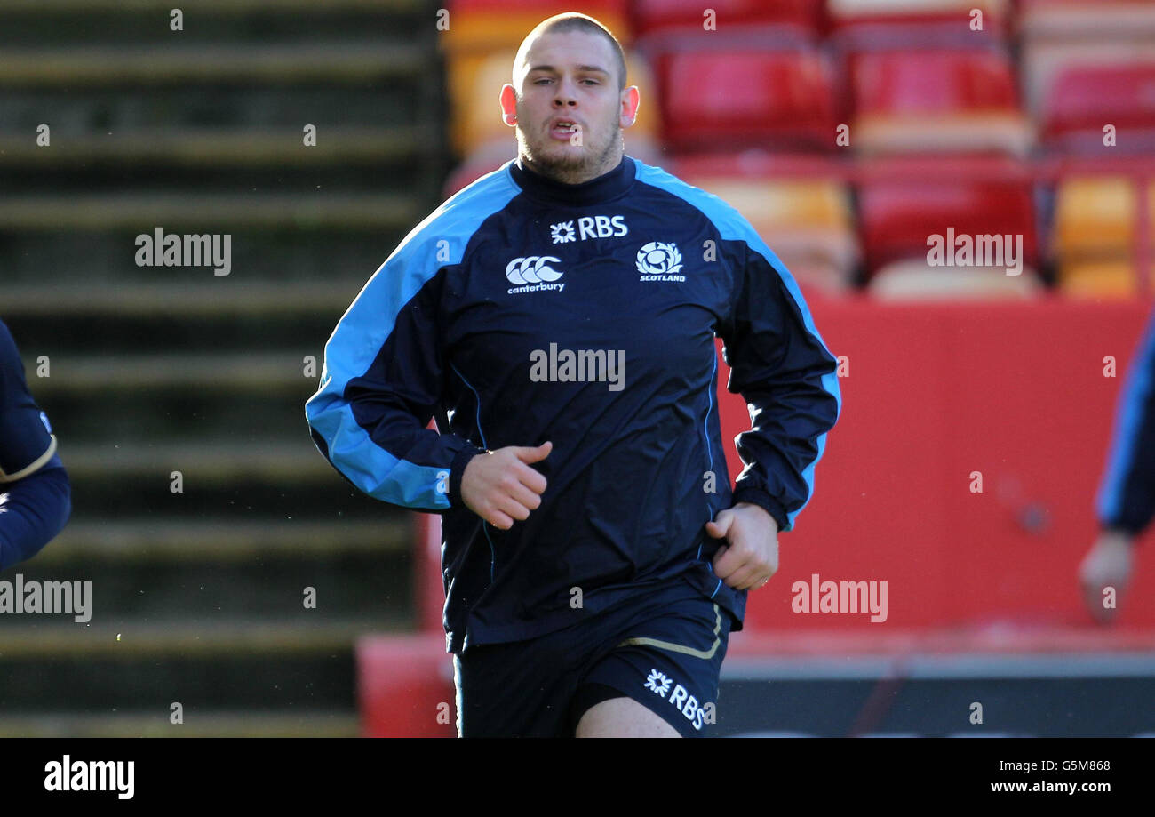 Scotlands gordon reid captains run pittodrie stadium hi-res stock ...