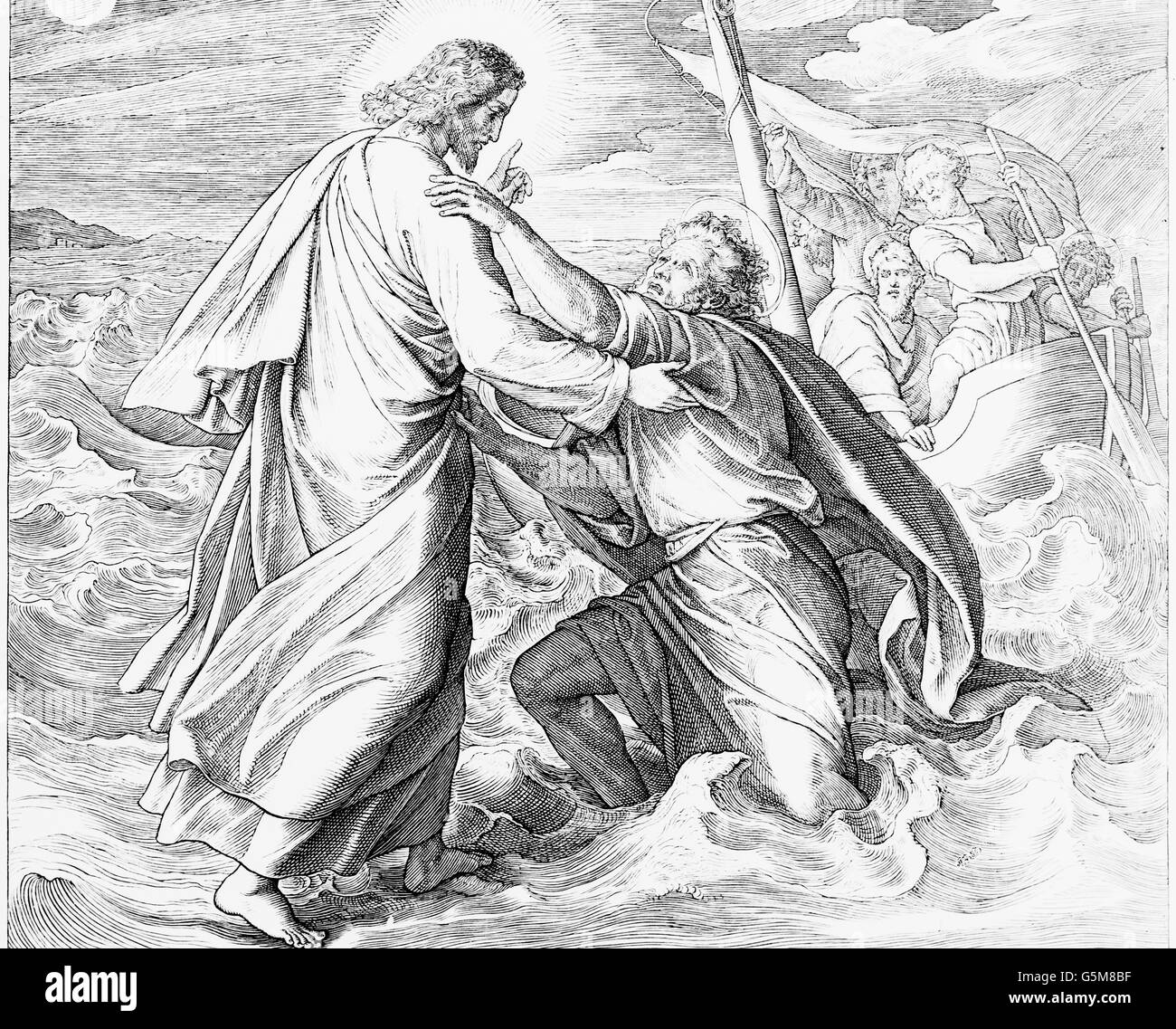 Szene aus dem Neuen Testament. Scene from the New Testament of the Holy ...