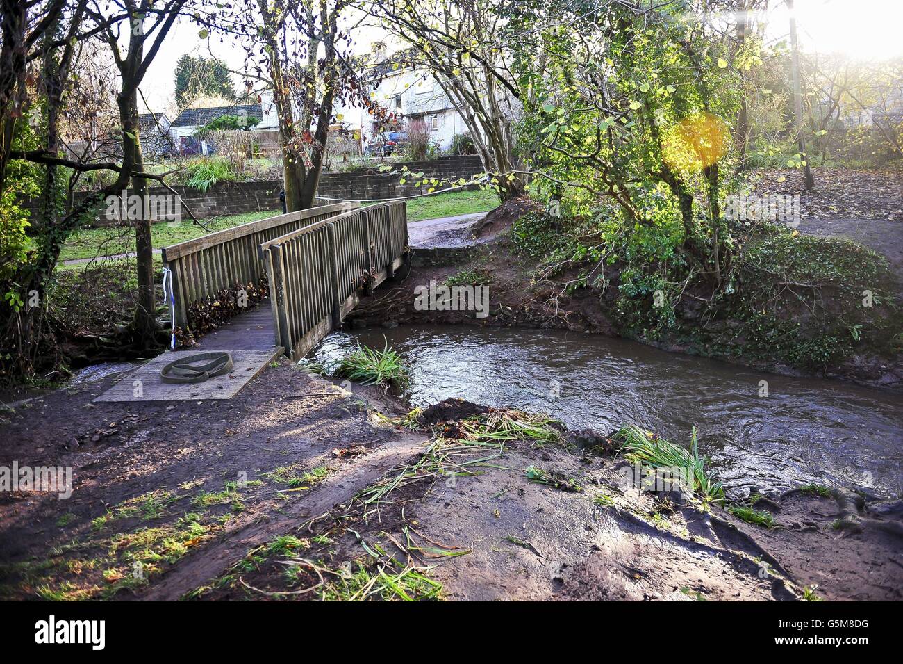 A general view of the bridge where a 4x4 was recovered from a stream ...