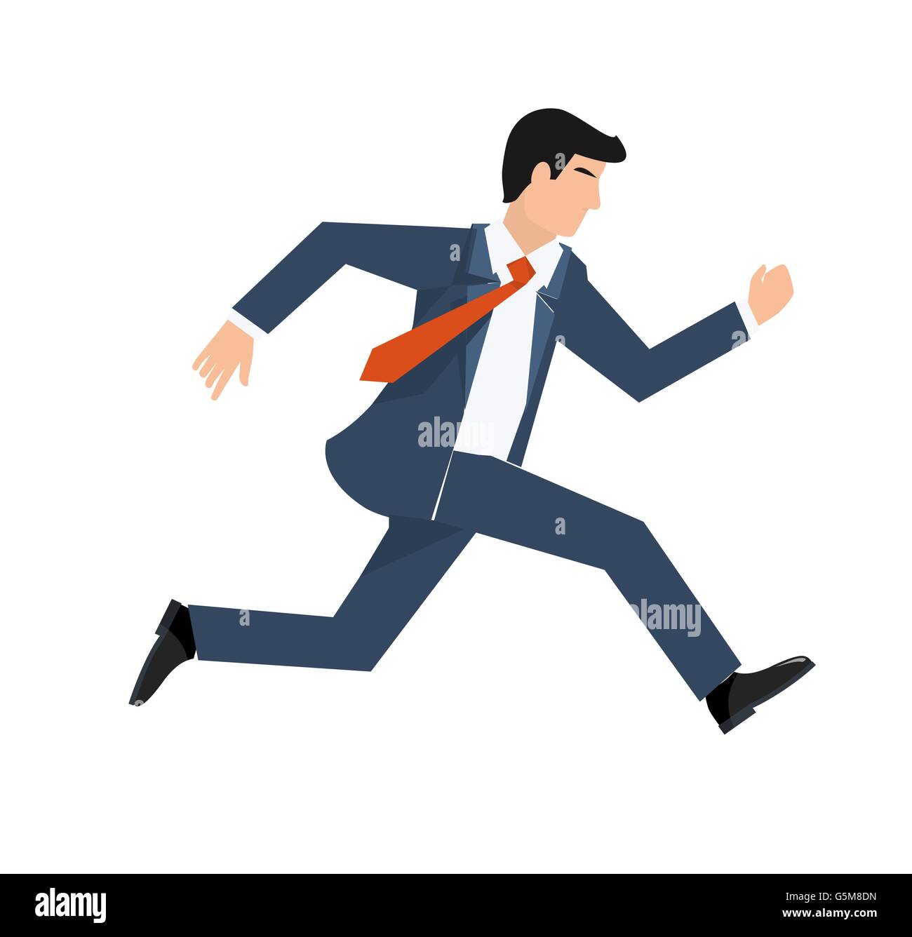 Flat style vector illustration of a businessman running, business ...