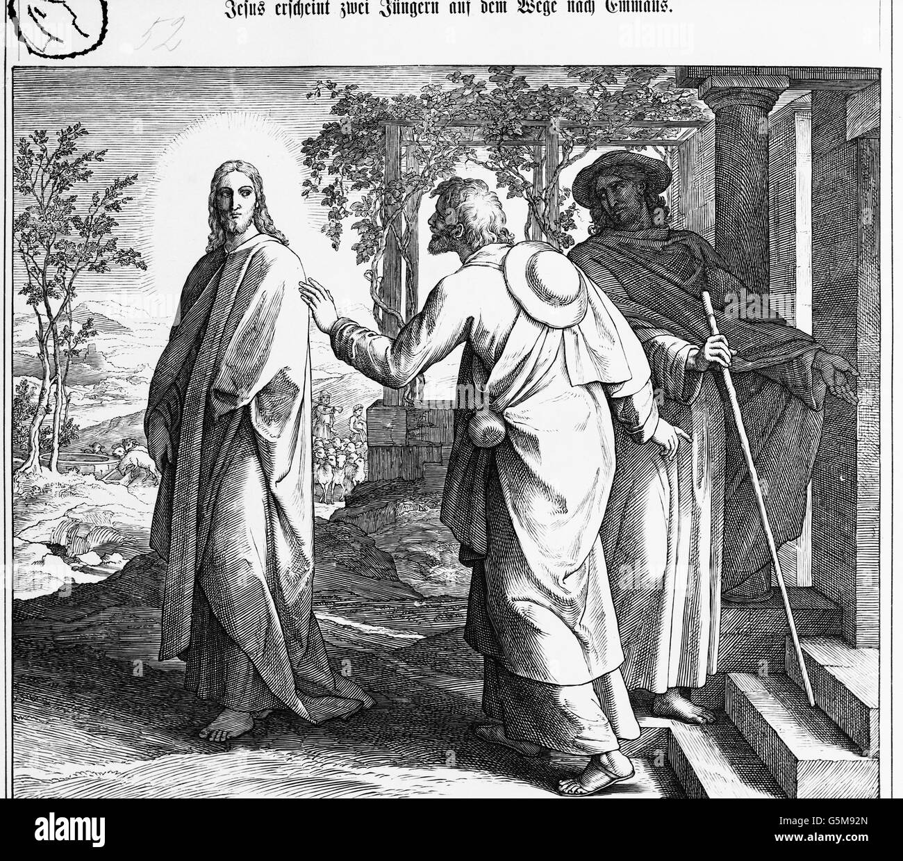 Szene aus dem Neuen Testament. Scene from the New Testament of the Holy ...