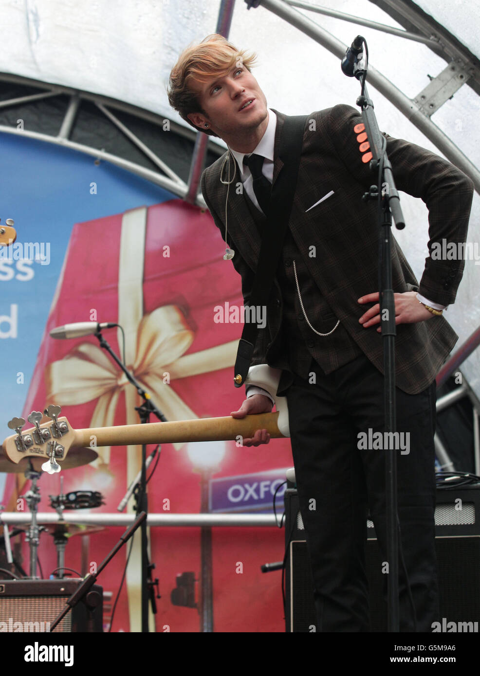Dougie Poynter of McFly performing during the launch of the American ...