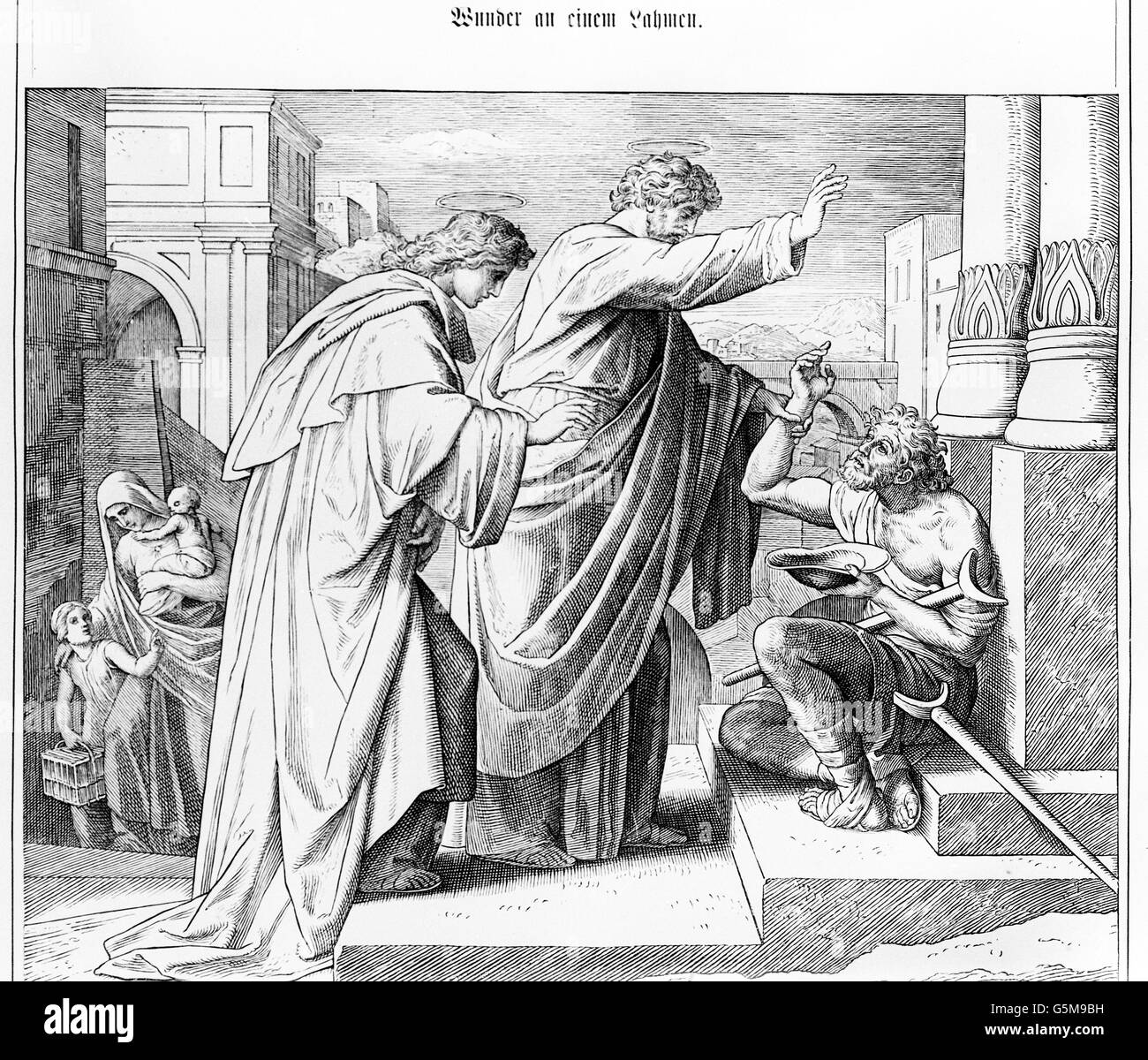 Szene aus dem Neuen Testament. Scene from the New Testament of the Holy ...