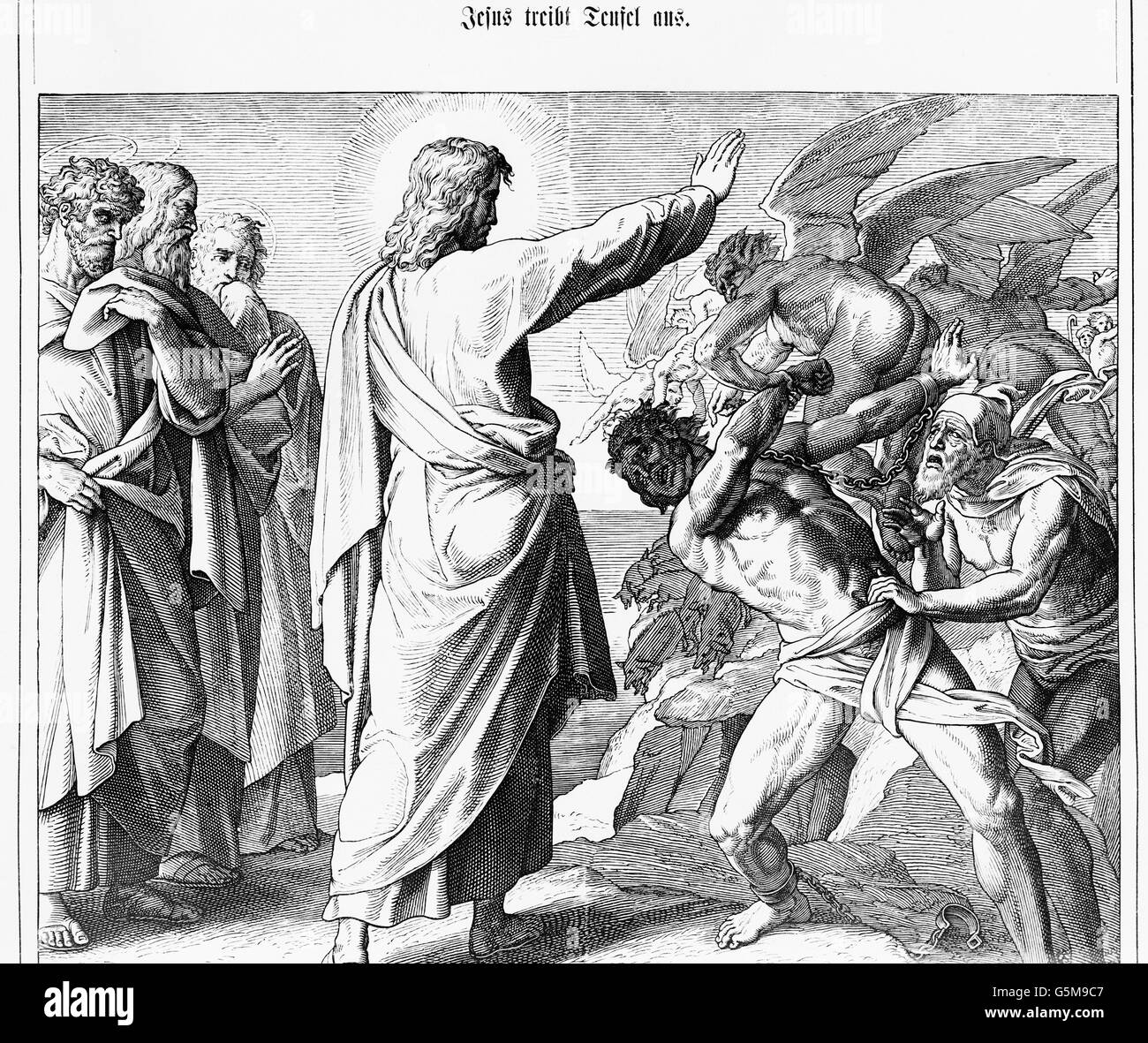 Szene aus dem Neuen Testament. Scene from the New Testament of the Holy ...