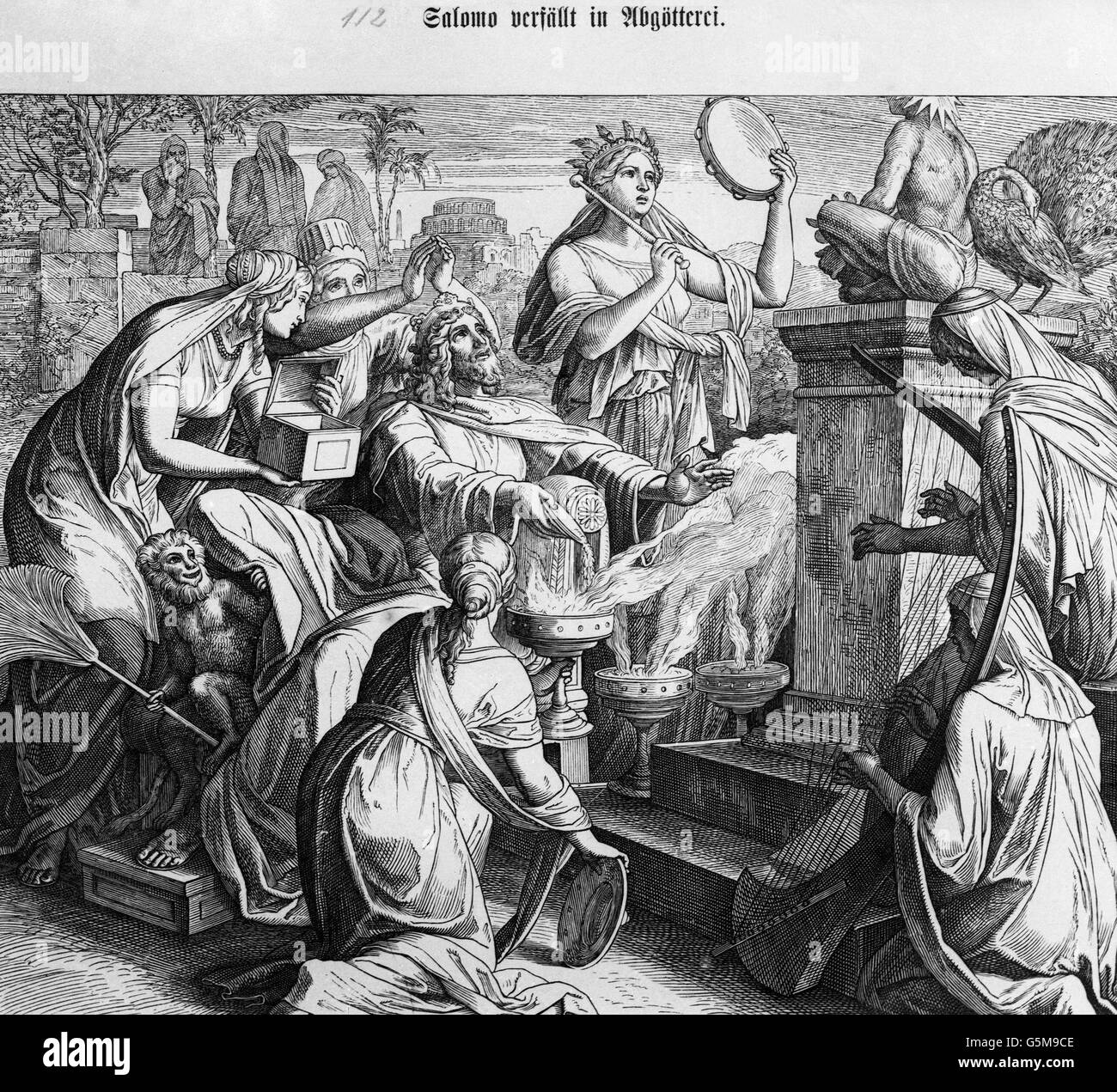 Szene aus dem Alten Testament der Bibel. Scene from the Old Testament ...