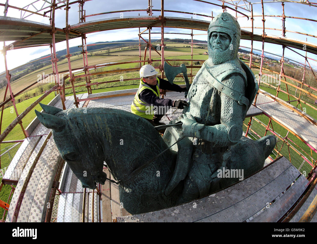 Mike Reid site manager, begins the restoration work on the weather ...