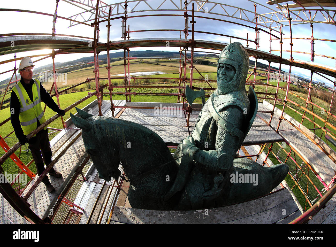 Mike Reid site manager, begins the restoration work on the weather ...