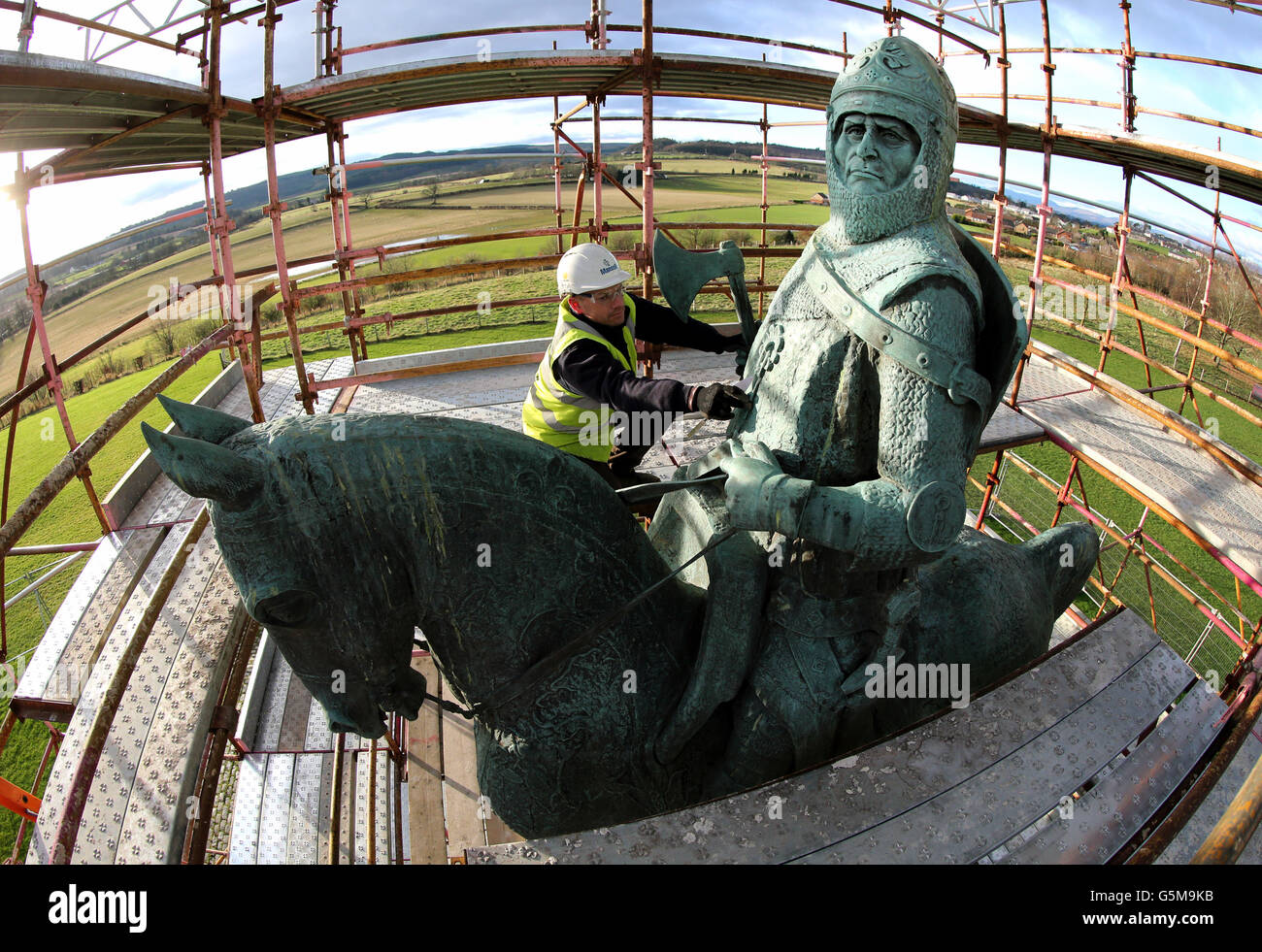 Mike Reid site manager, begins the restoration work on the weather ...