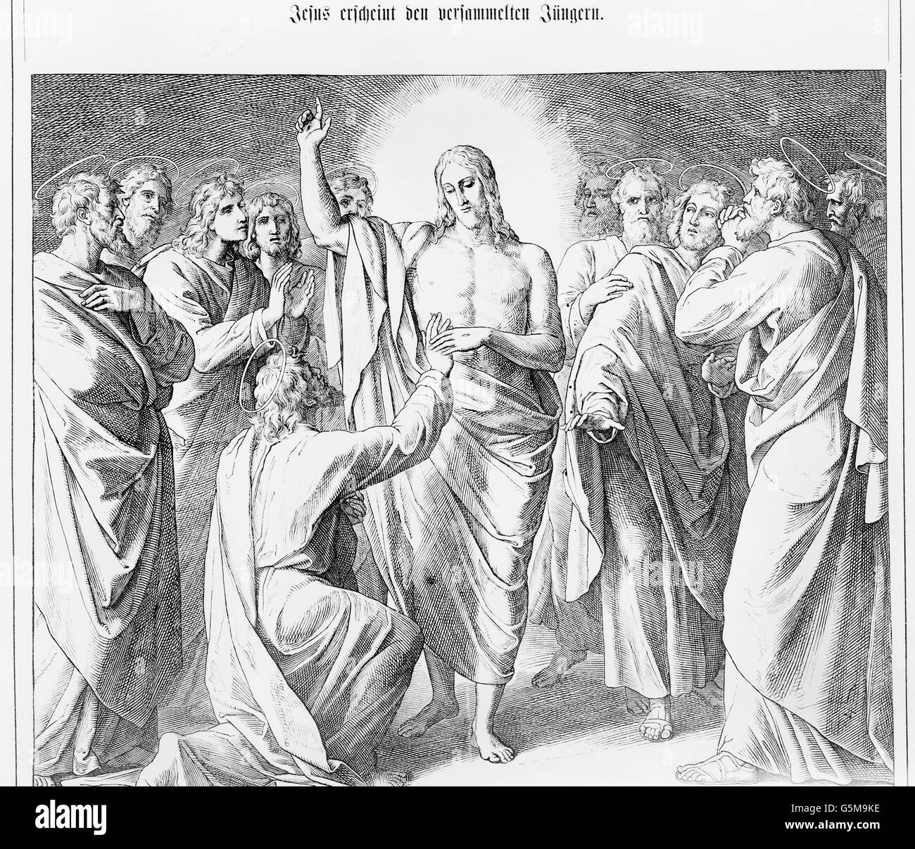 Szene aus dem Neuen Testament. Scene from the New Testament of the Holy ...