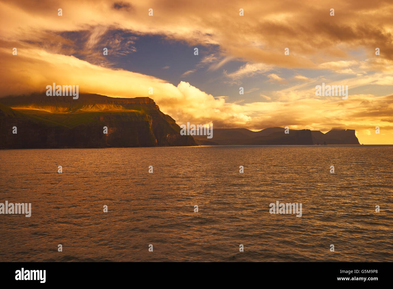 Sunset over Streymoy, Faroer Islands Stock Photo - Alamy