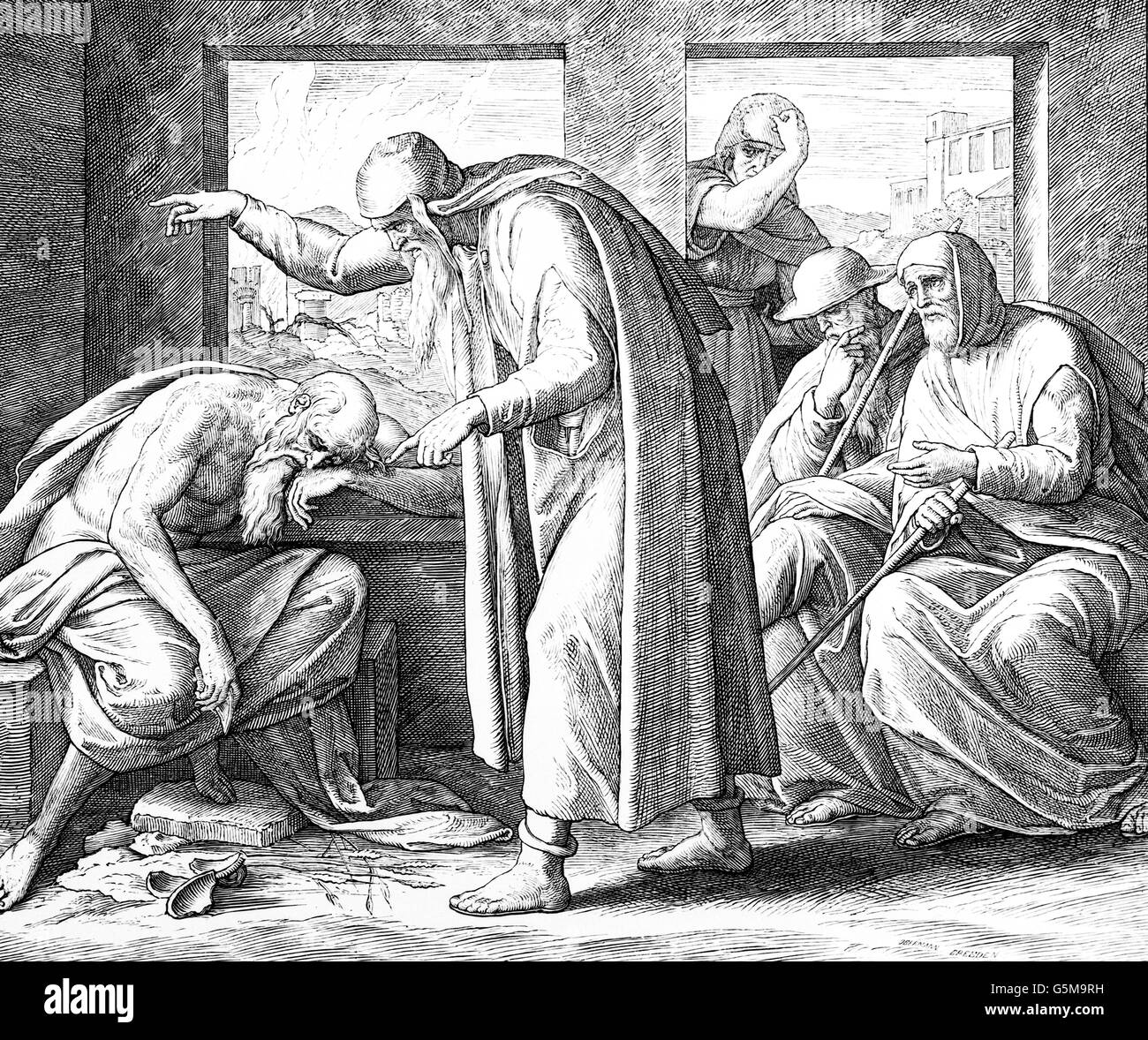 Szene aus dem Alten Testament der Bibel. Scene from the Old Testament ...
