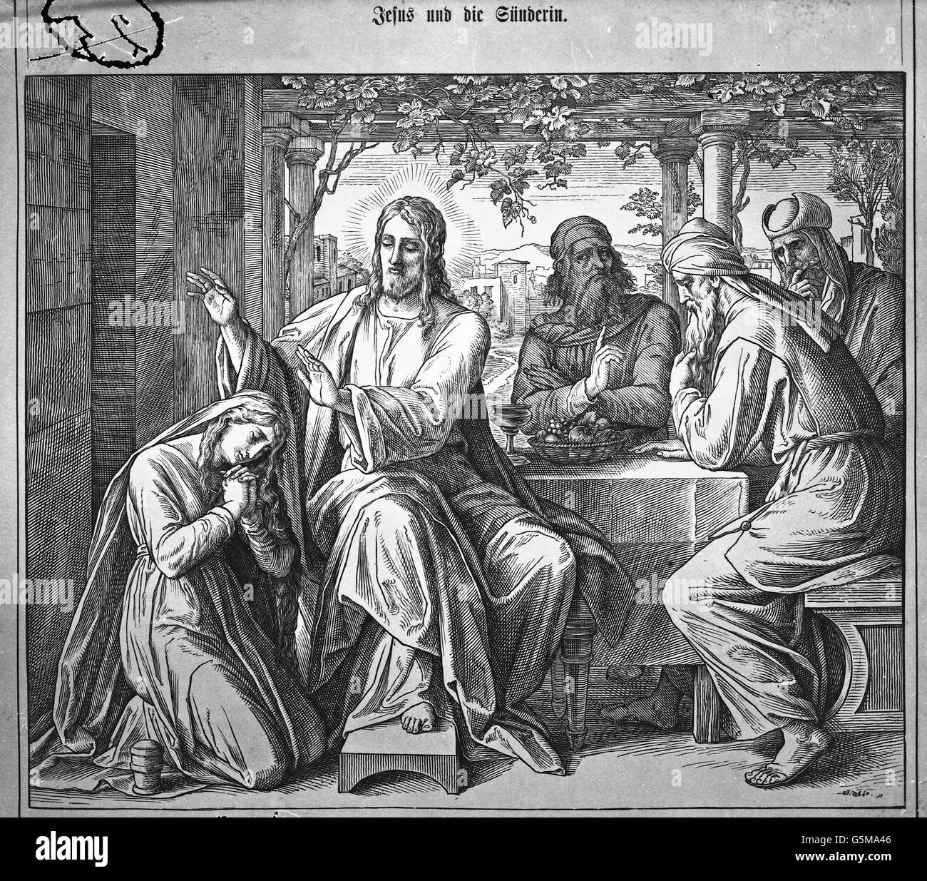 Szene aus dem Neuen Testament. Scene from the New Testament of the Holy ...