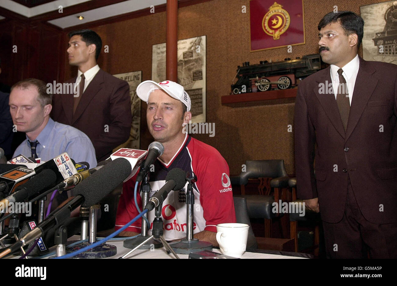 Plain clothes police officers guard england captain nasser hussain ...
