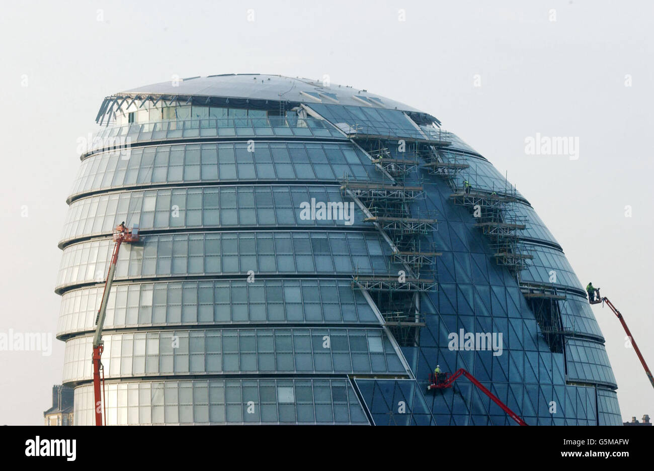 A view of the partially finished, new headquarters for the Greater ...