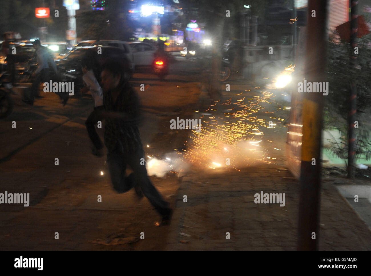 Youths with fireworks hi-res stock photography and images - Alamy