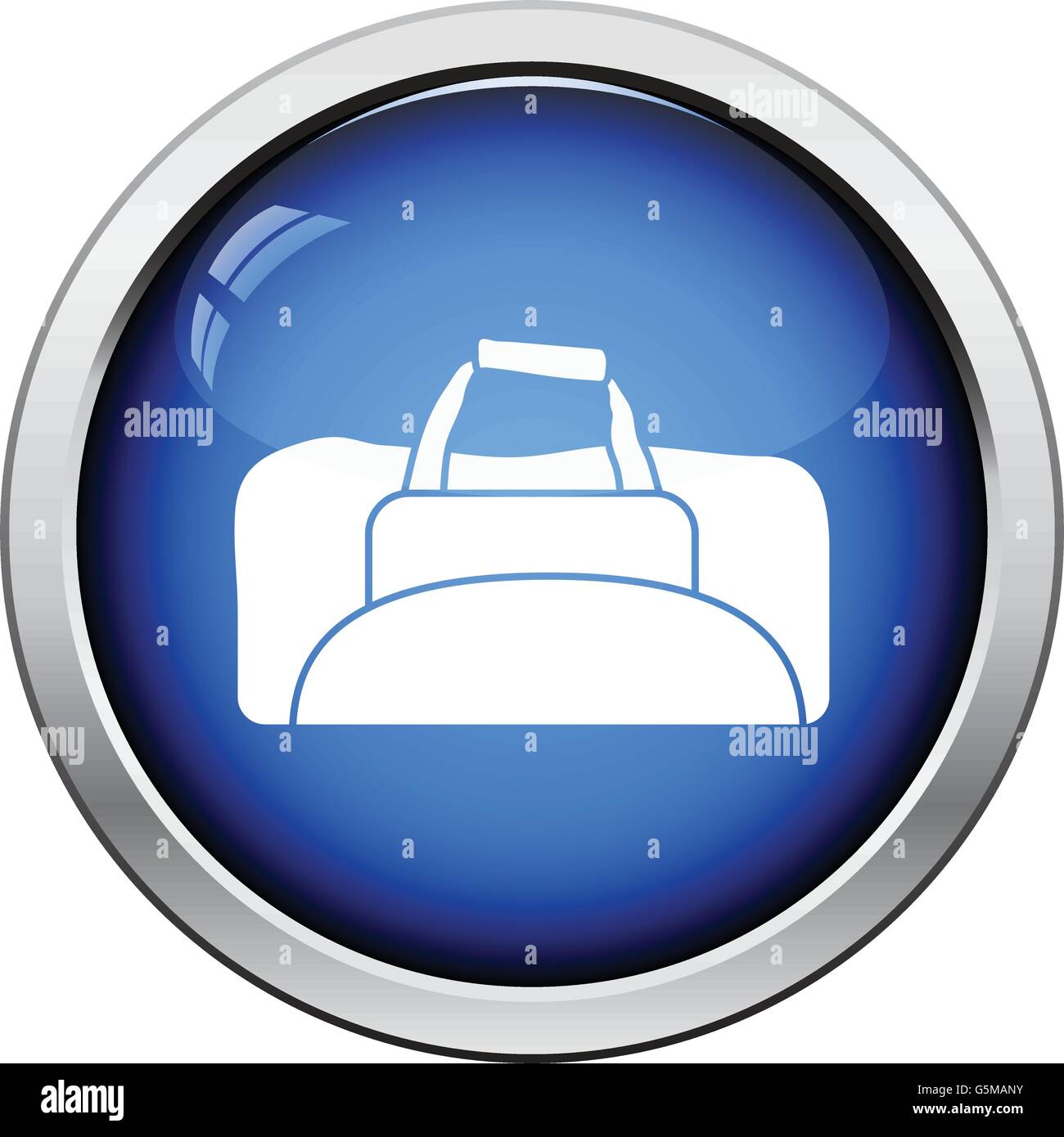 Fitness bag icon. Glossy button design. Vector illustration Stock ...