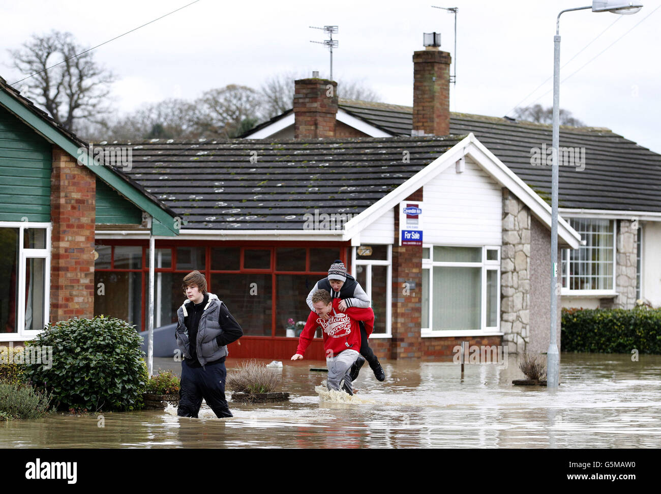 North wales after the town flooded overnight hi-res stock photography ...