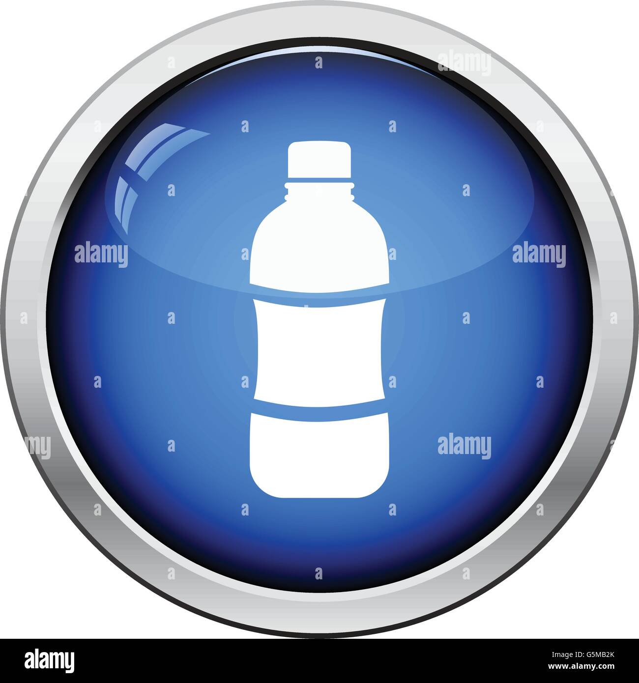 Water bottle icon. Glossy button design. Vector illustration Stock ...