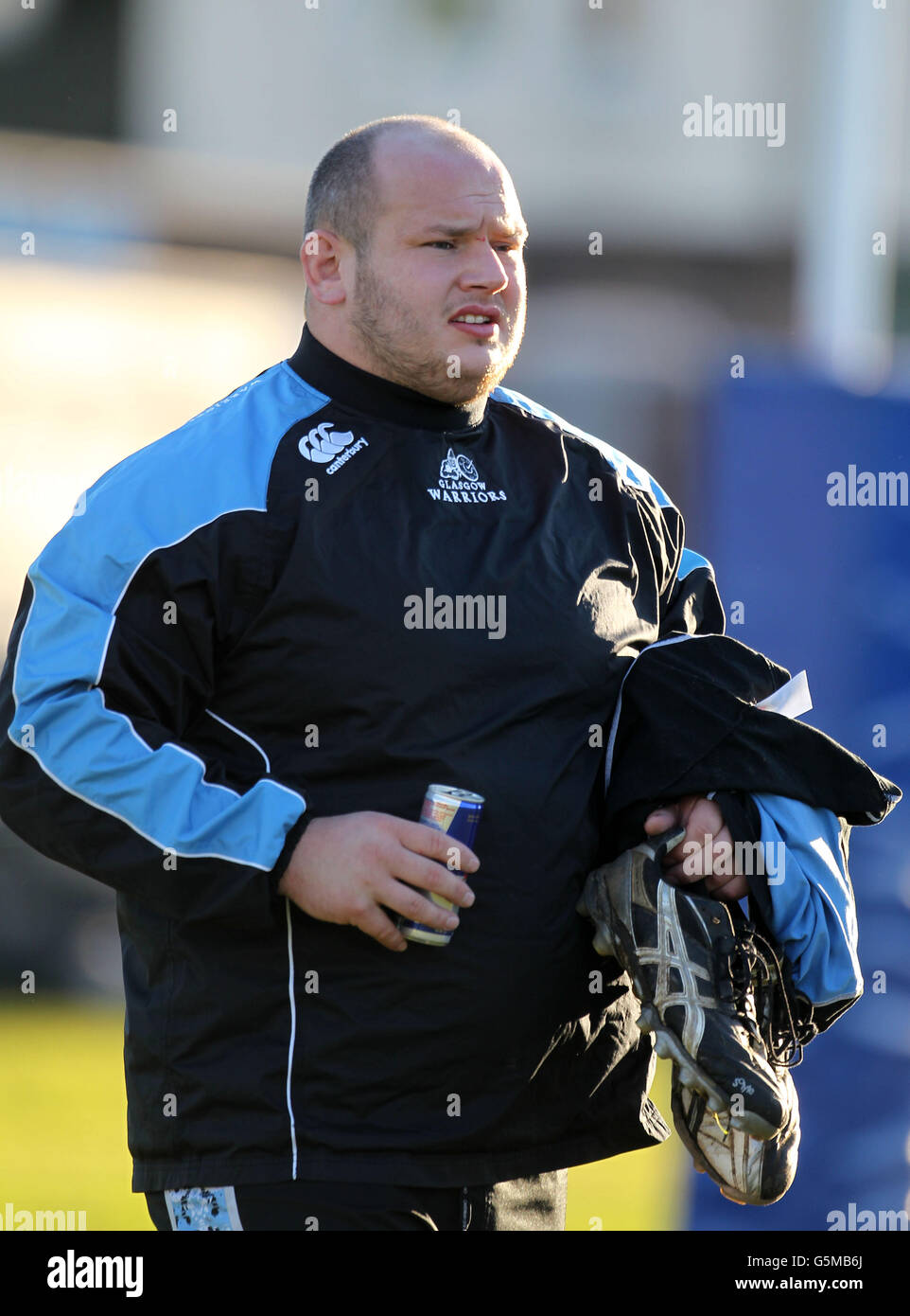 Glasgow Warriors Mike Cusack during the training session at Scotstoun ...