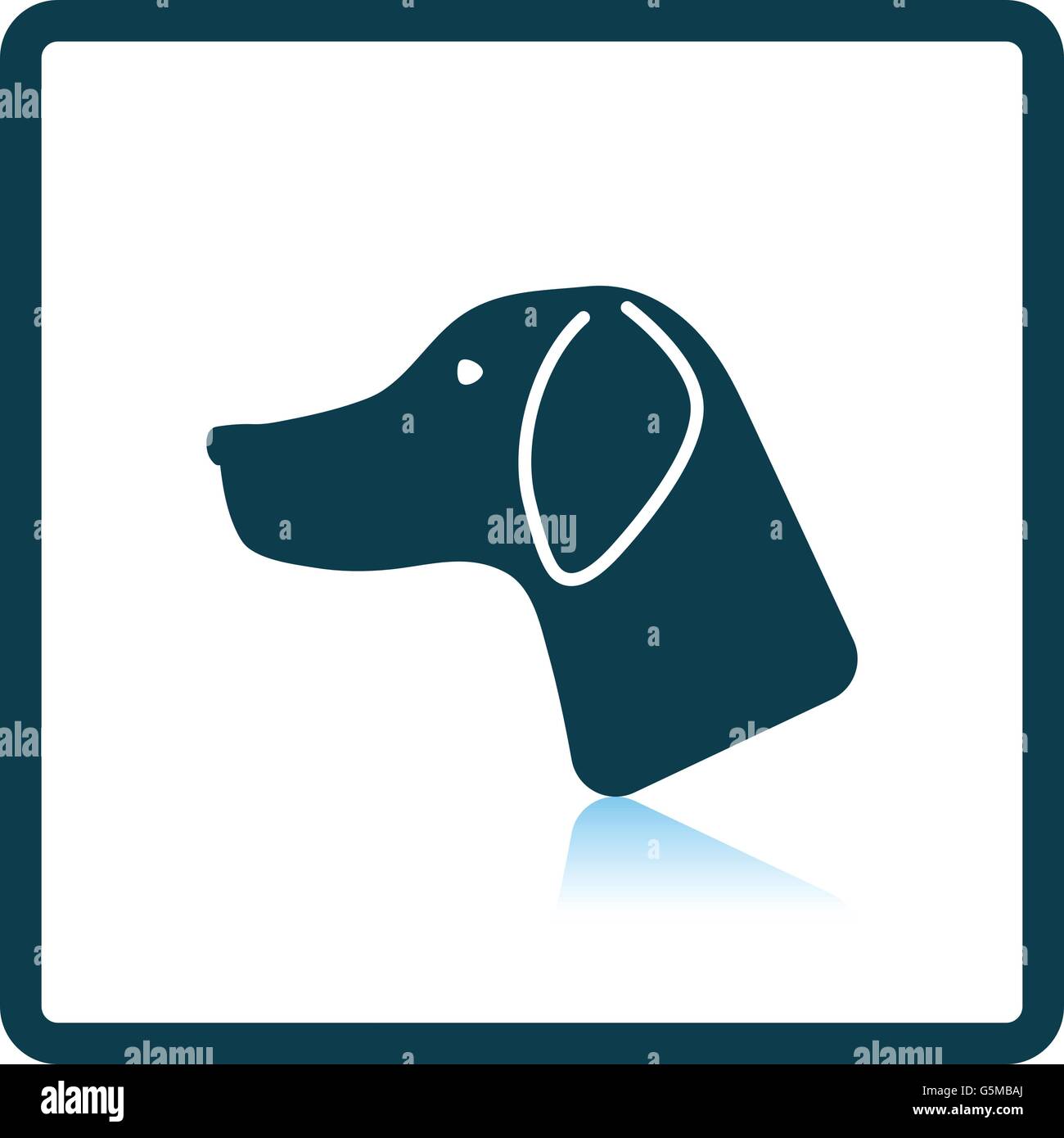 Hunting dog head icon. Shadow reflection design. Vector illustration ...