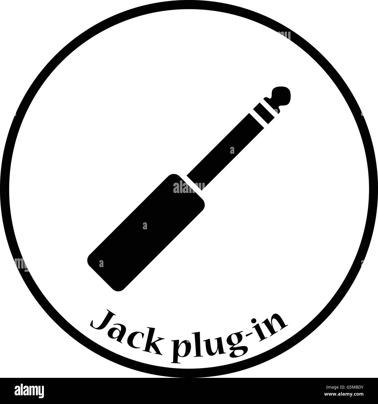 Music jack plug-in icon. Thin circle design. Vector illustration Stock ...