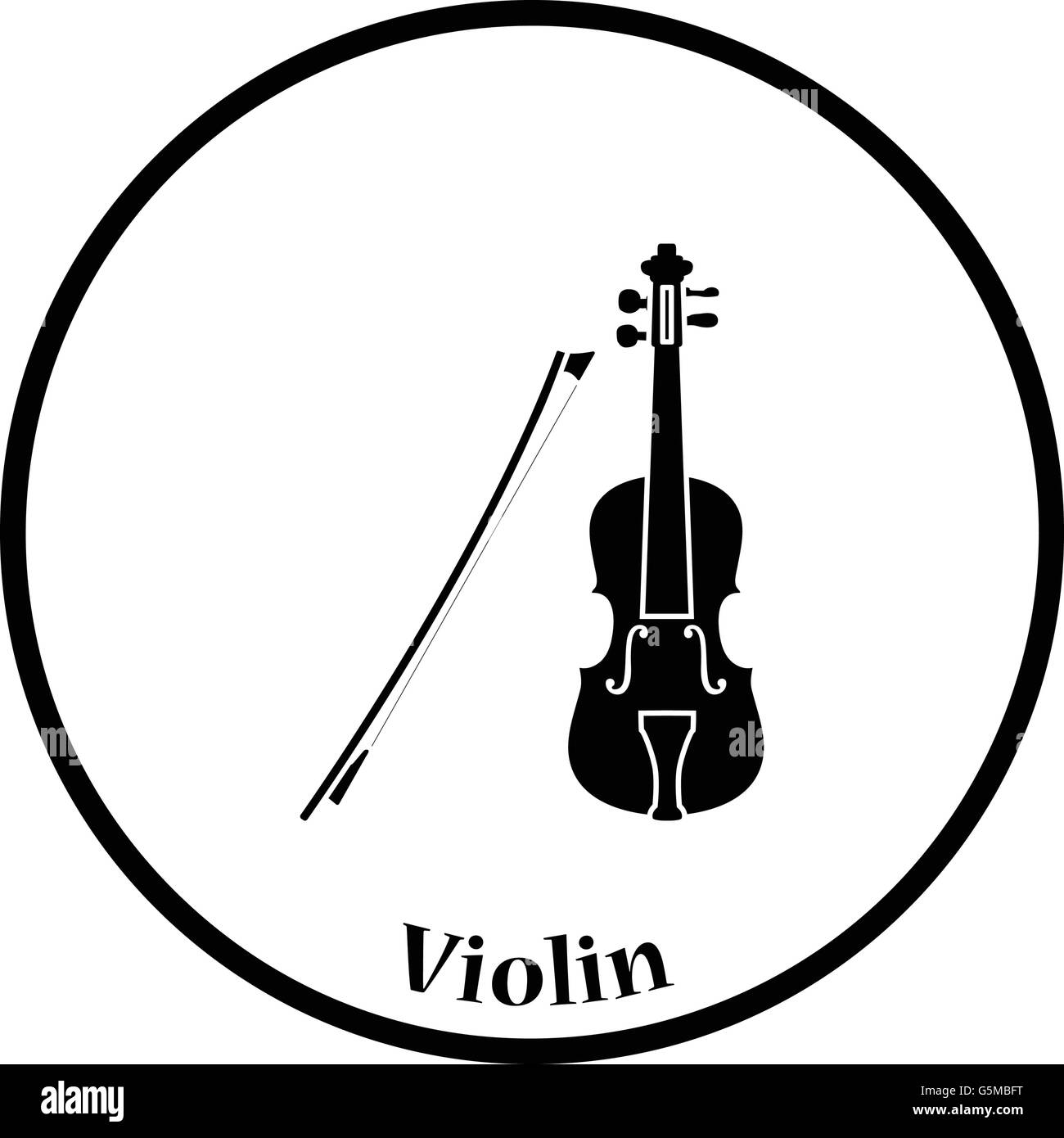 Violin icon. Thin circle design. Vector illustration Stock Vector Image ...