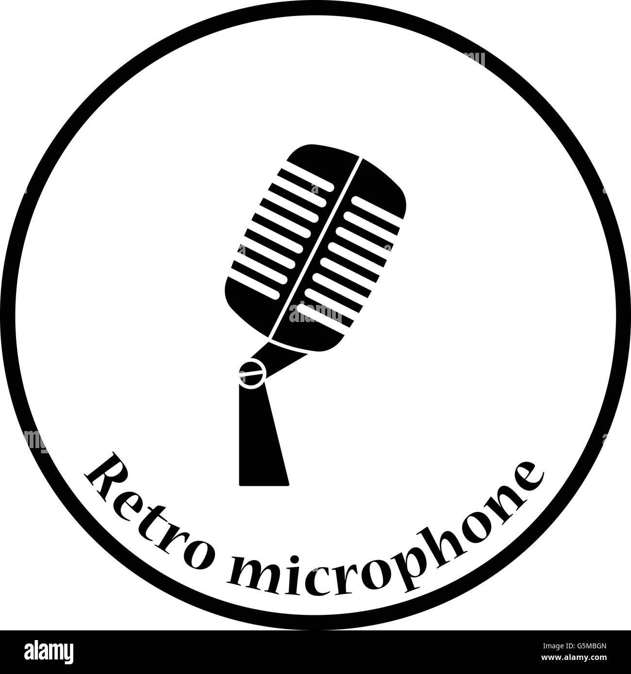 Old microphone icon. Thin circle design. Vector illustration Stock ...