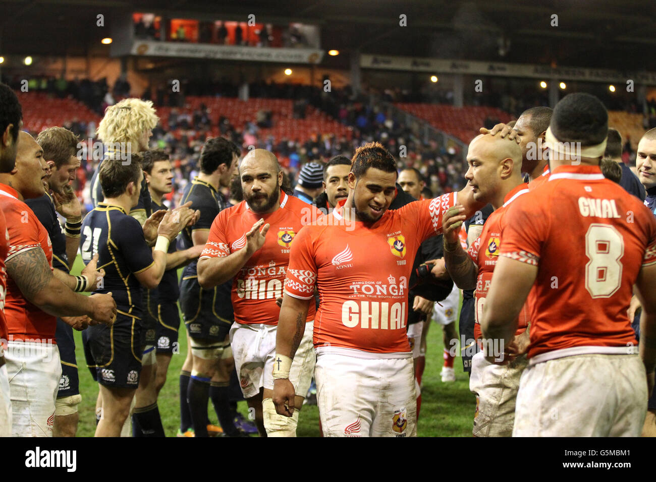 Rugby Union - EMC Test - Scotland v Tonga - Pittodrie Stadium Stock ...