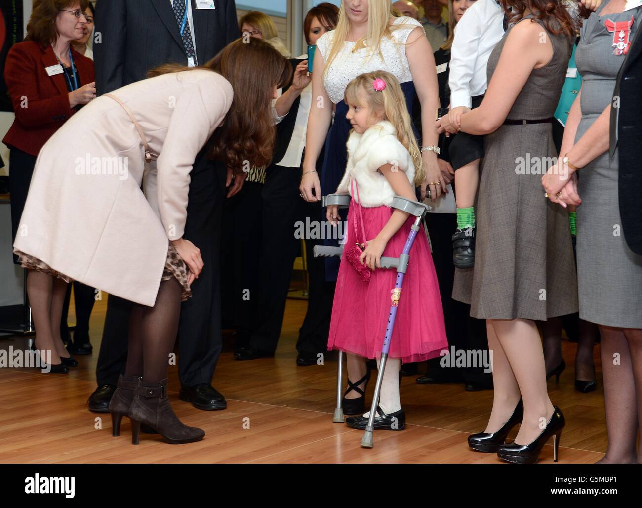 The Duchess of Cambridge meets Emma Henson, 7, during a visit to ...