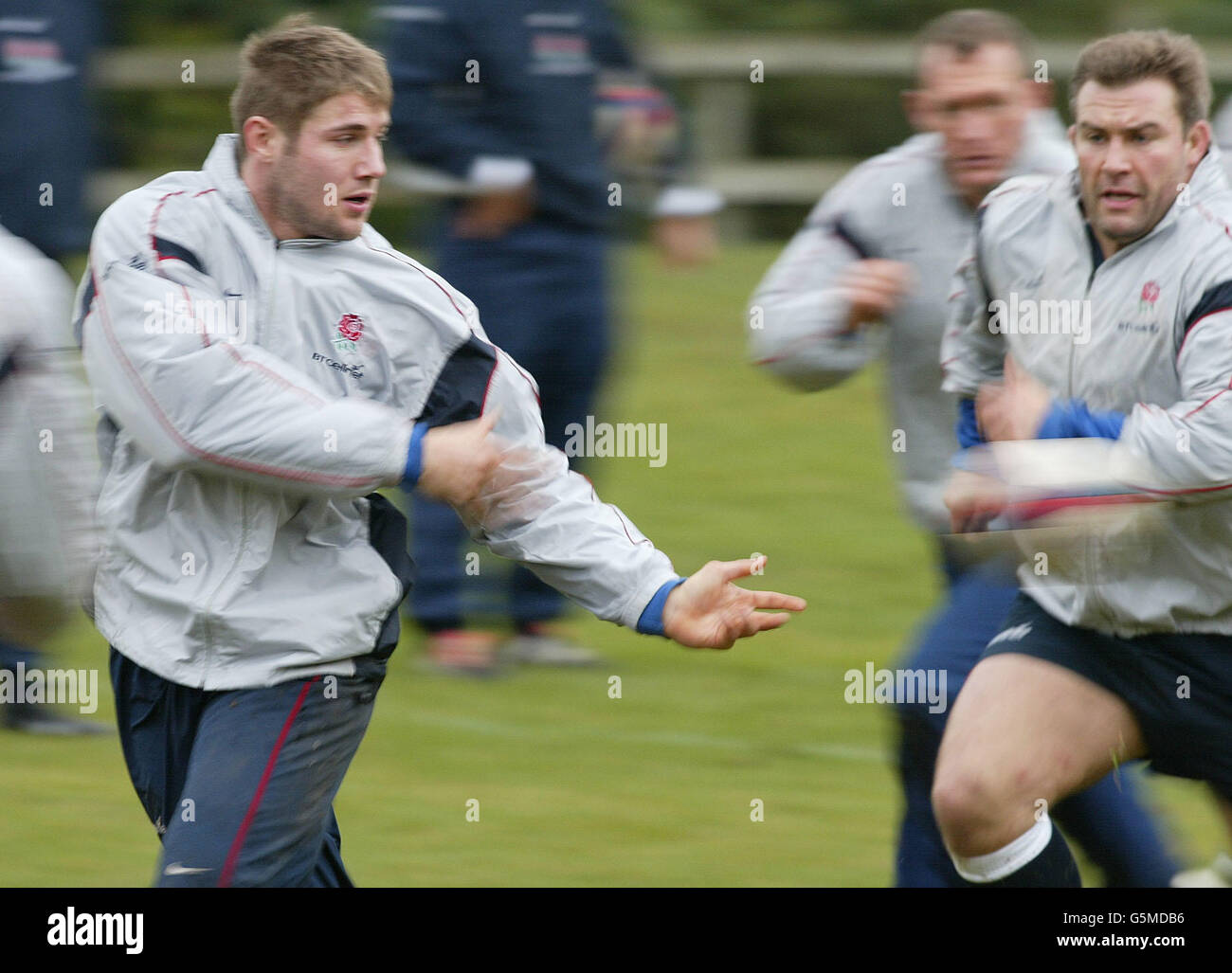 England Rugby team training. England rugby training at Pennyhill Park ...
