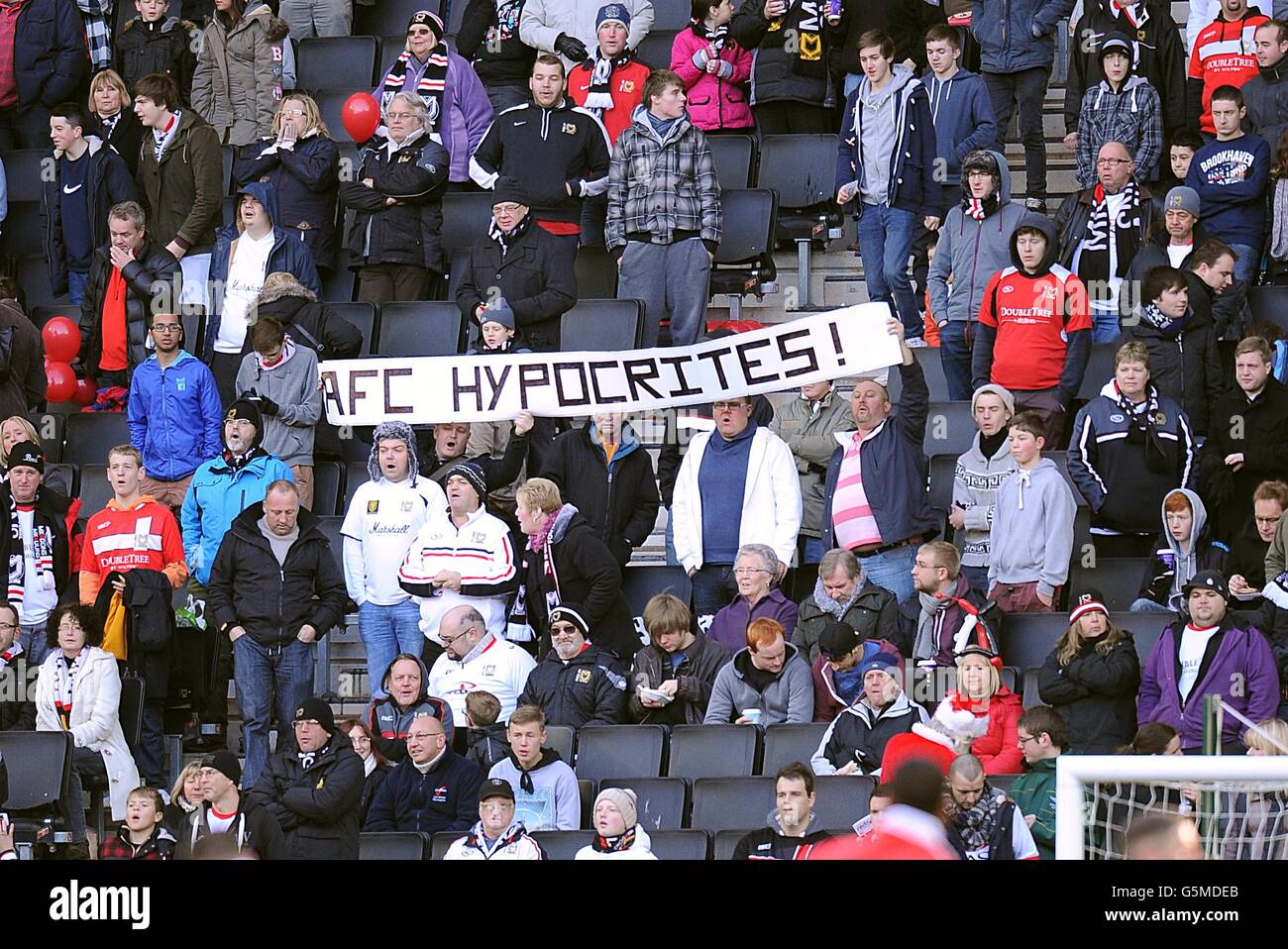Soccer - FA Cup - Second Round - Milton Keynes Dons v AFC Wimbledon - stadium:mk. Milton Keynes ...