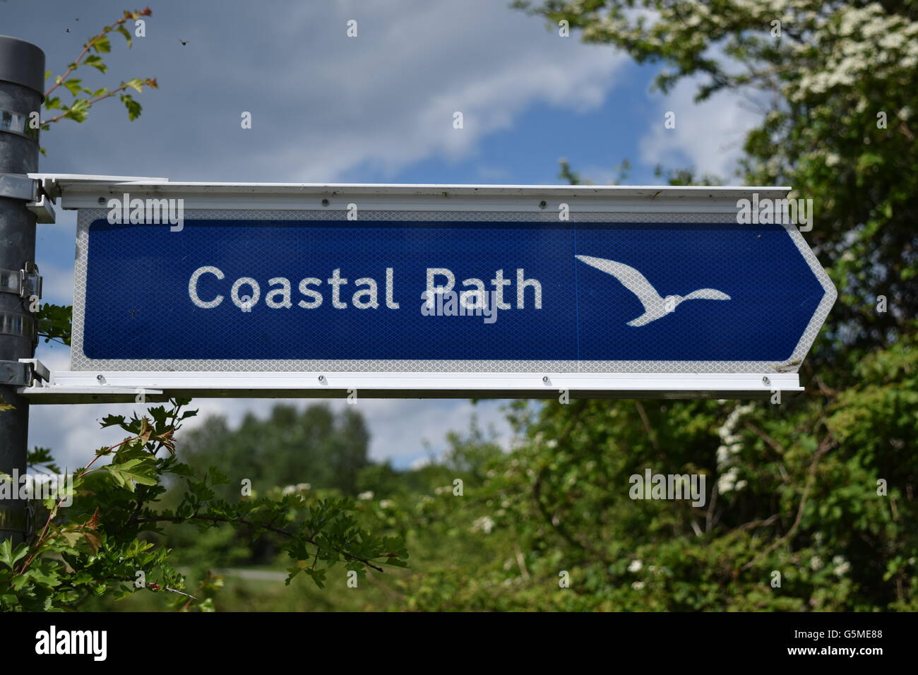 Outdoor Sign Directing to the Coastal Path Stock Photo - Alamy