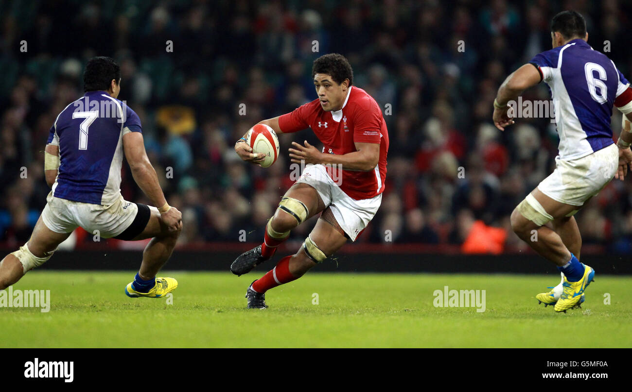 Wales Toby Faletau in action during the Men's Dove Series match at the ...