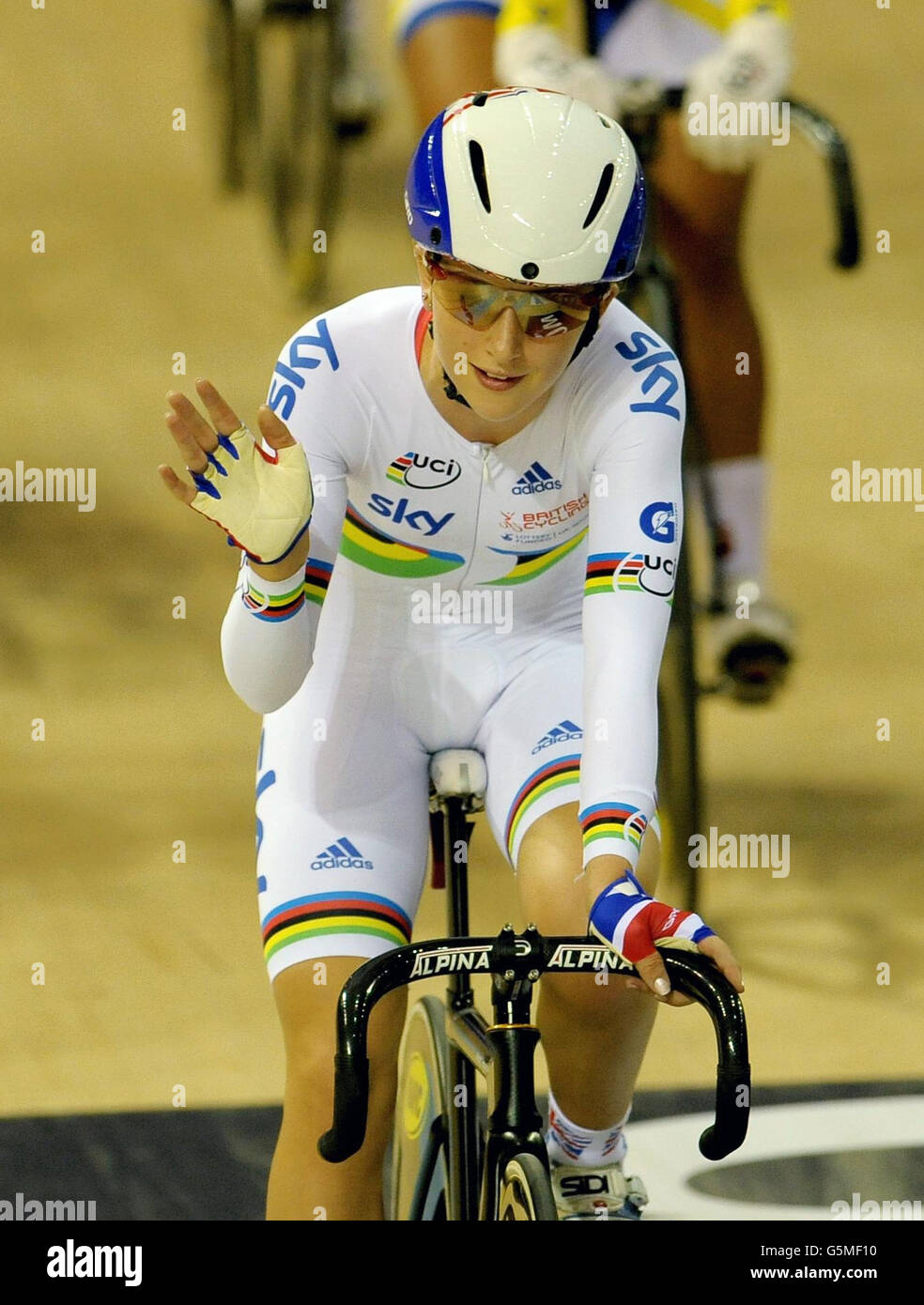 Great Britain's Laura Trott after riding in the Women's Omnium Scratch ...