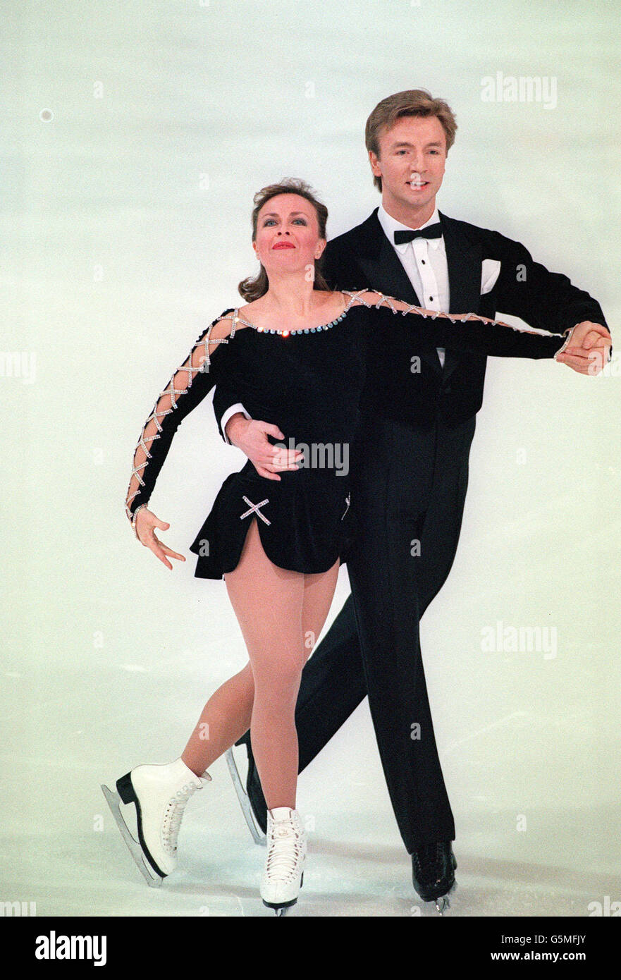 Jayne Torvill and Christopher Dean in action during their compulsory ...