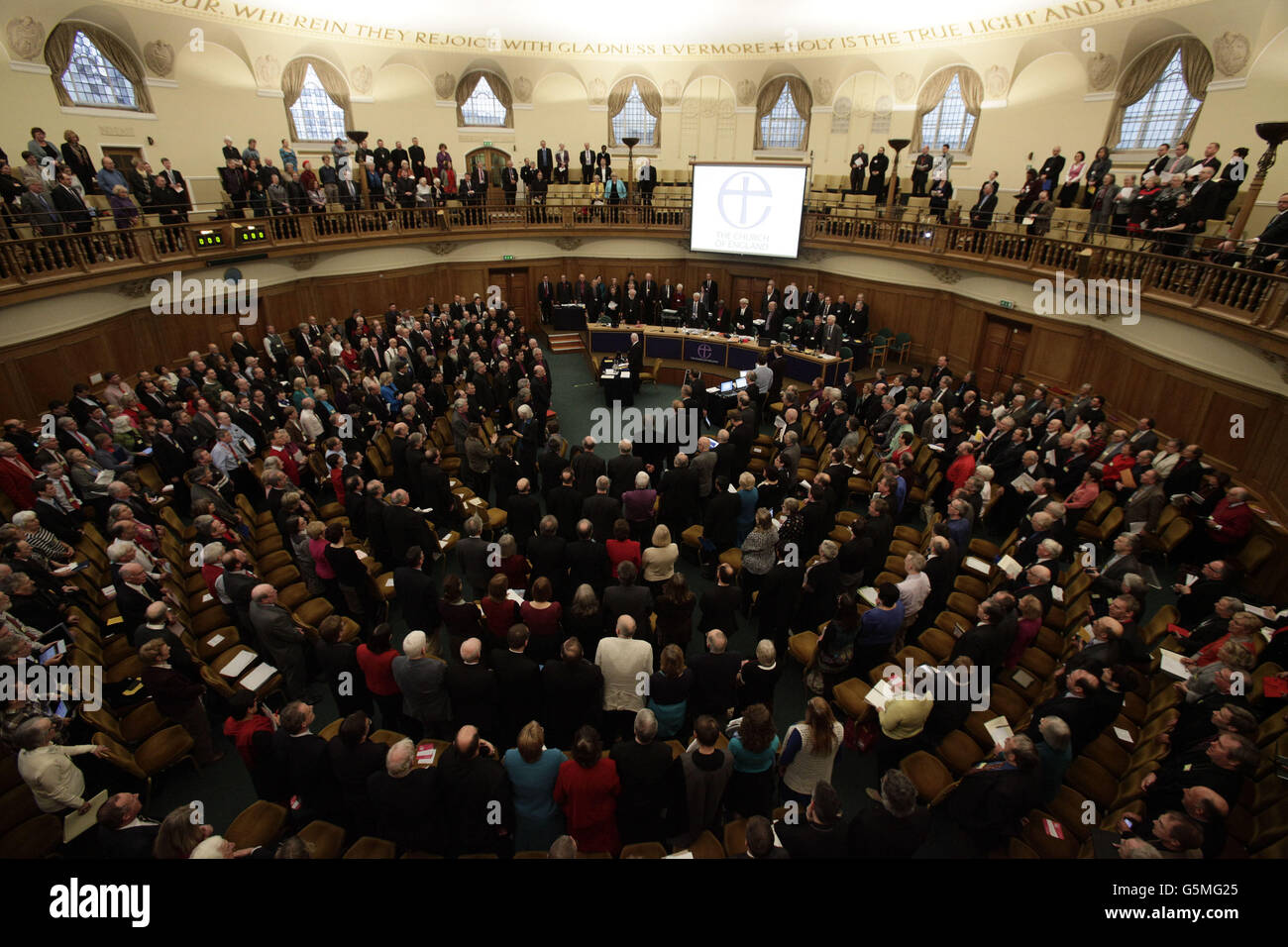 A general view of the Assembly Hall of Church House, during a meeting ...