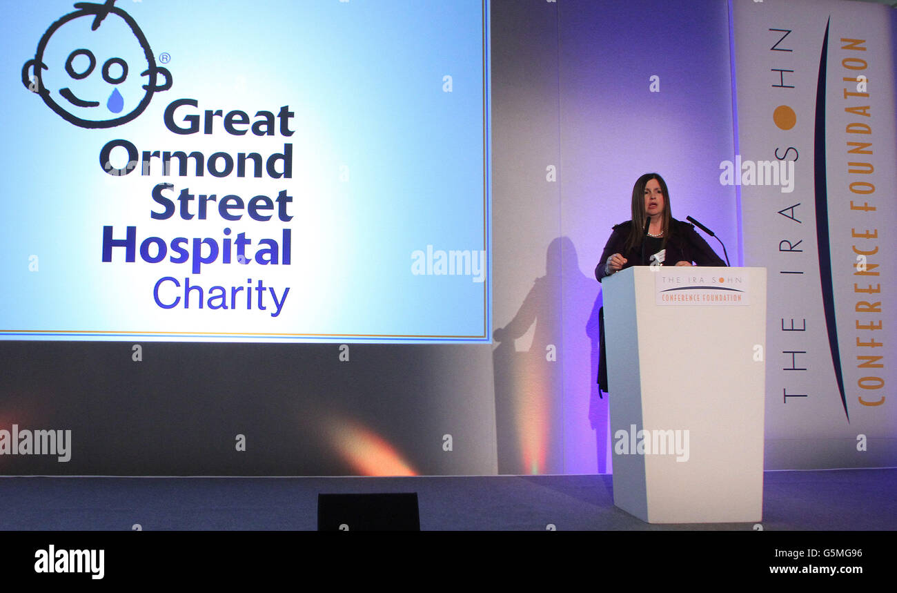 British business woman Nocola Horlick addresses this year's Ira Sohn ...