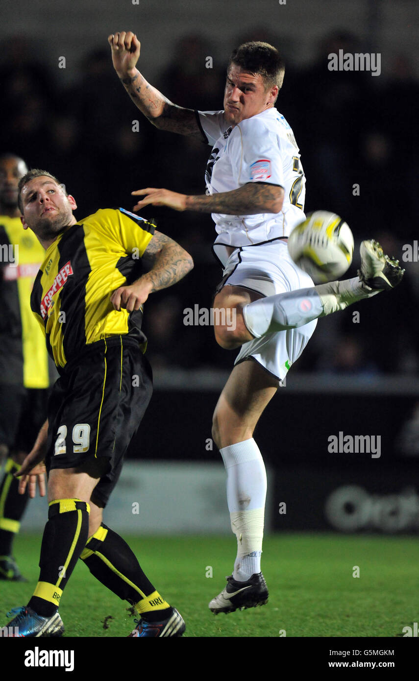Burton albions billy kee and aldershot towns sonny bradley hi-res stock ...