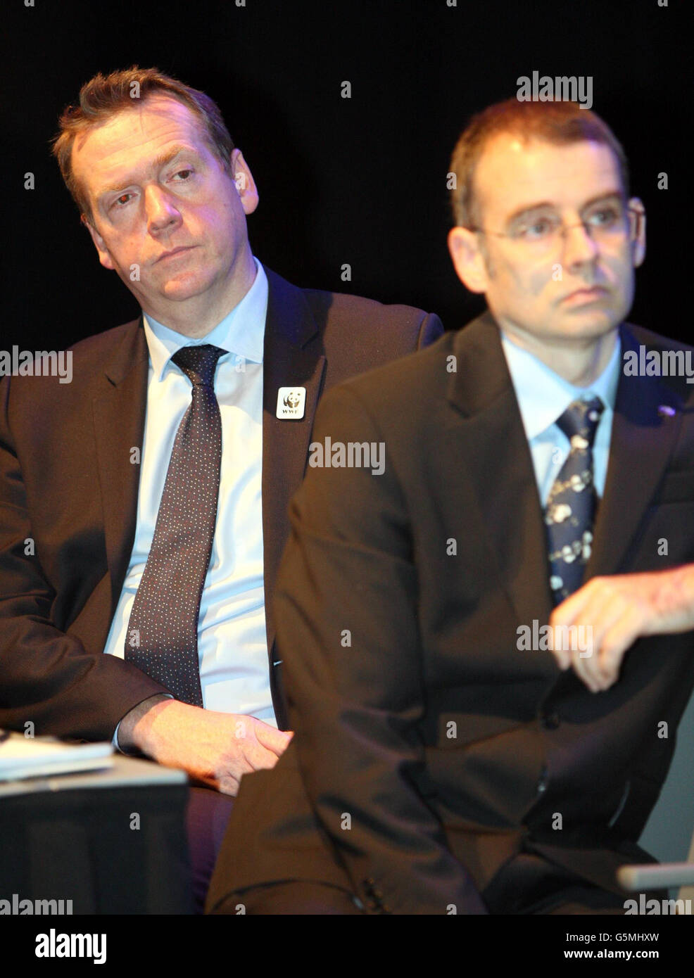 Geoff Nuttall (left) head of WWF with Malachy Campbell (right) policy ...