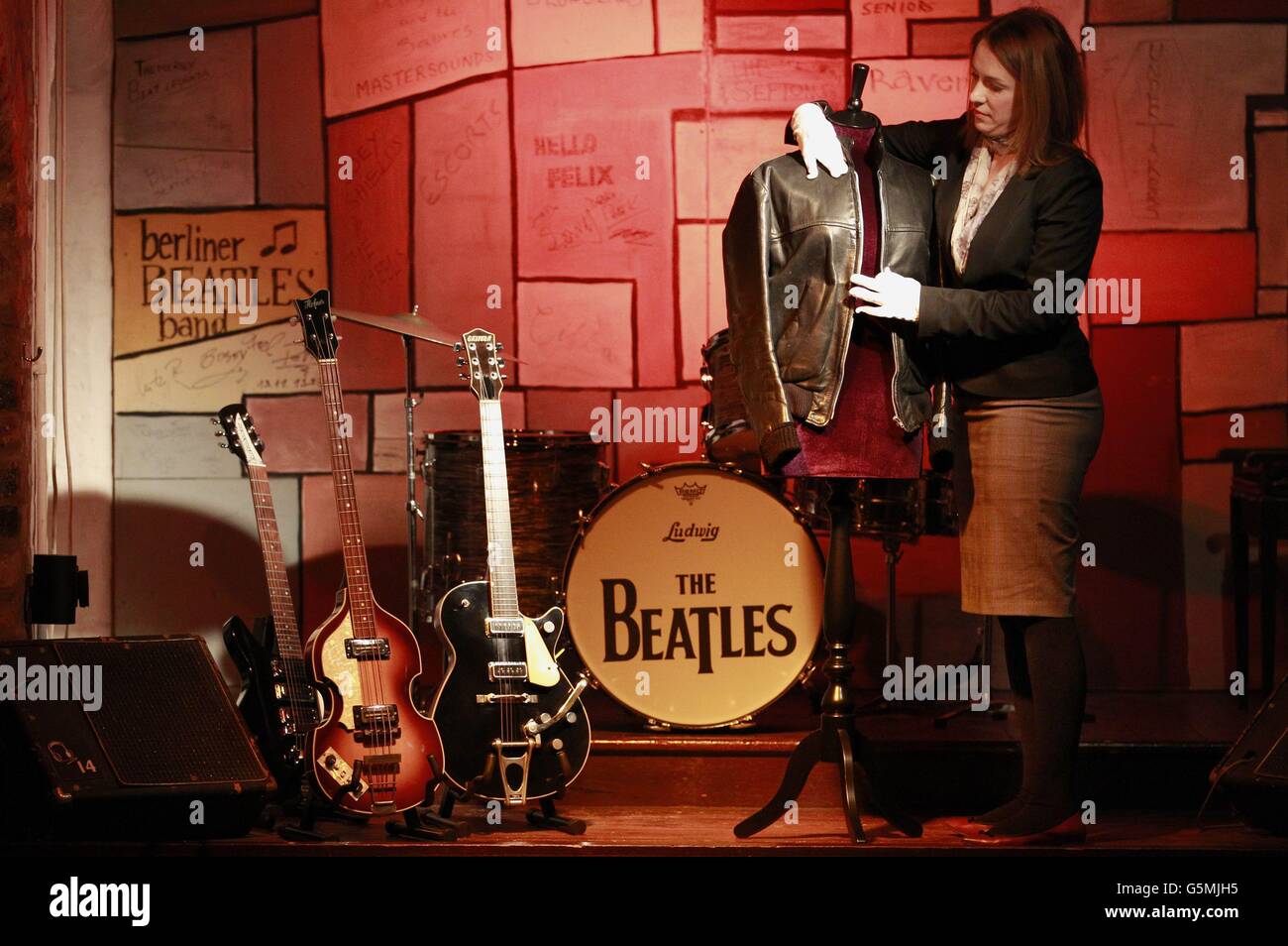 Black leather jacket worn by george harrison of the beatles hi-res ...