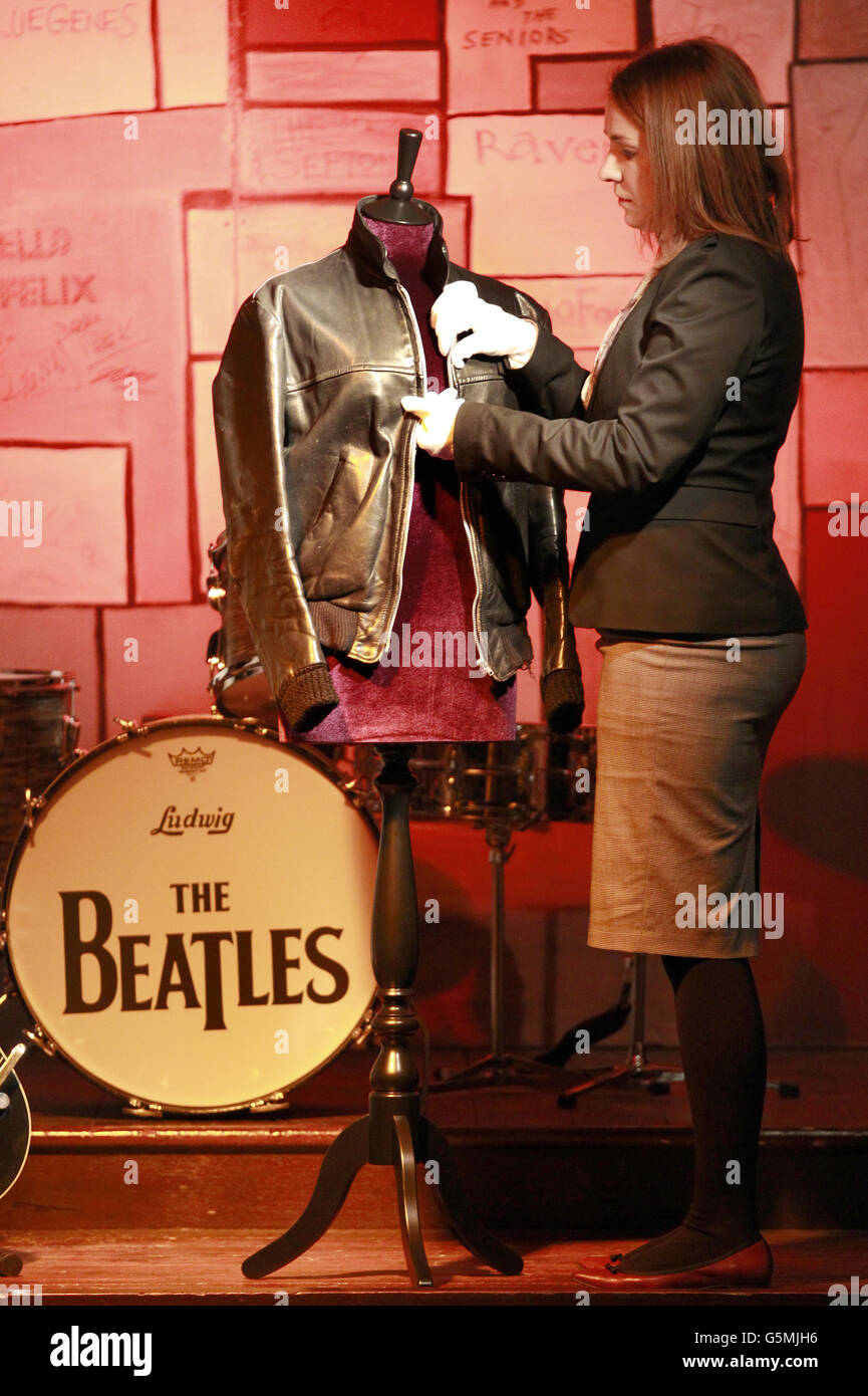 Black leather jacket worn by george harrison of the beatles hi-res ...