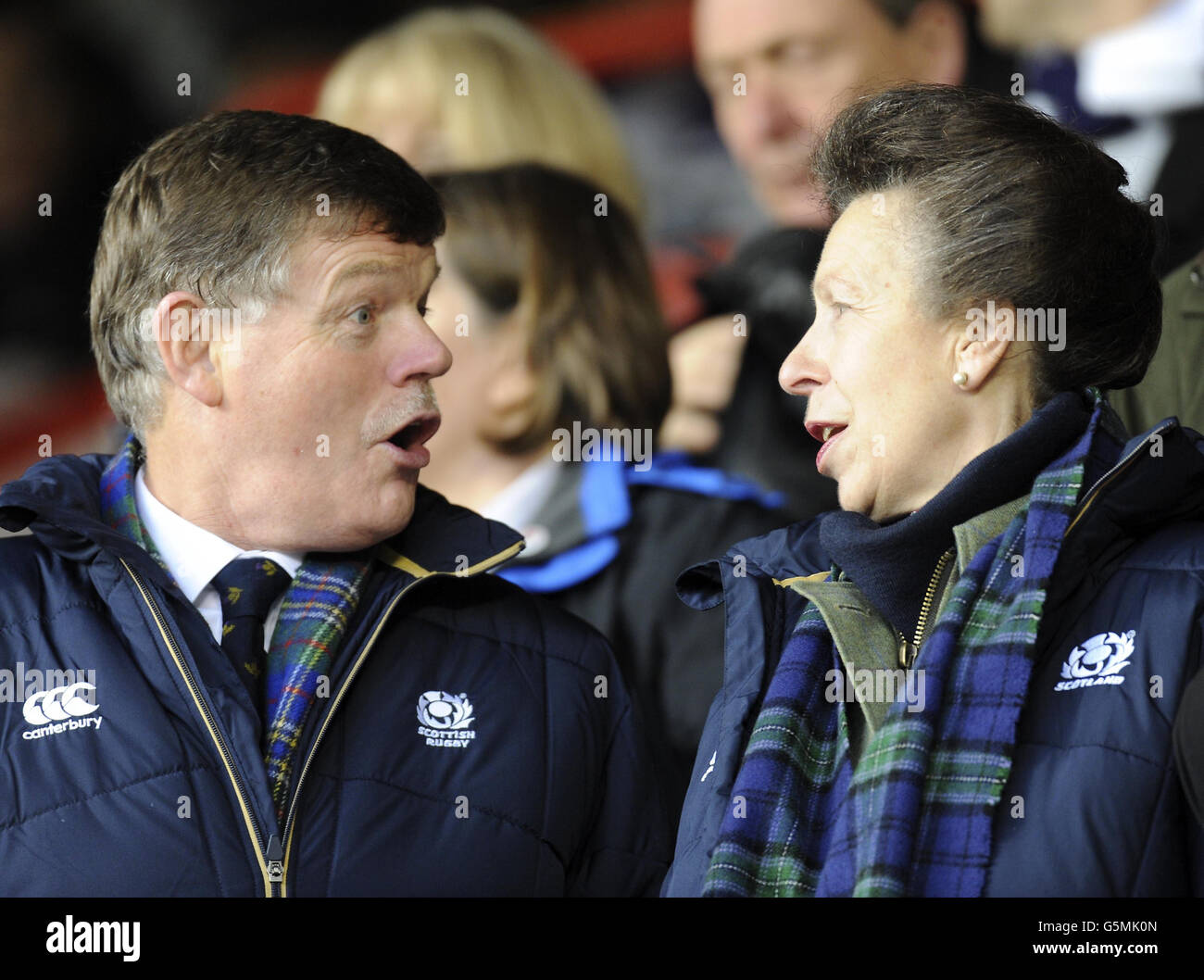 The Princess Royal and Alan Lawson during the EMC Test match at the ...