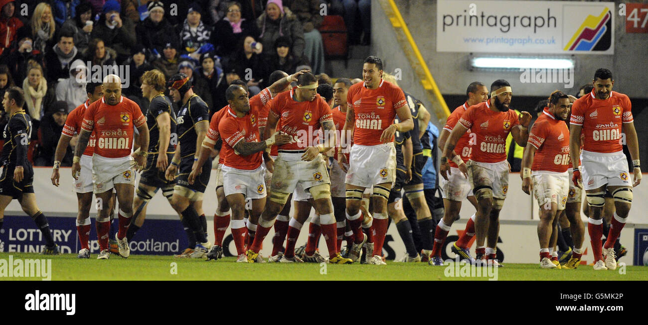 Rugby Union - EMC Test - Scotland v Tonga - Pittodrie Stadium Stock ...