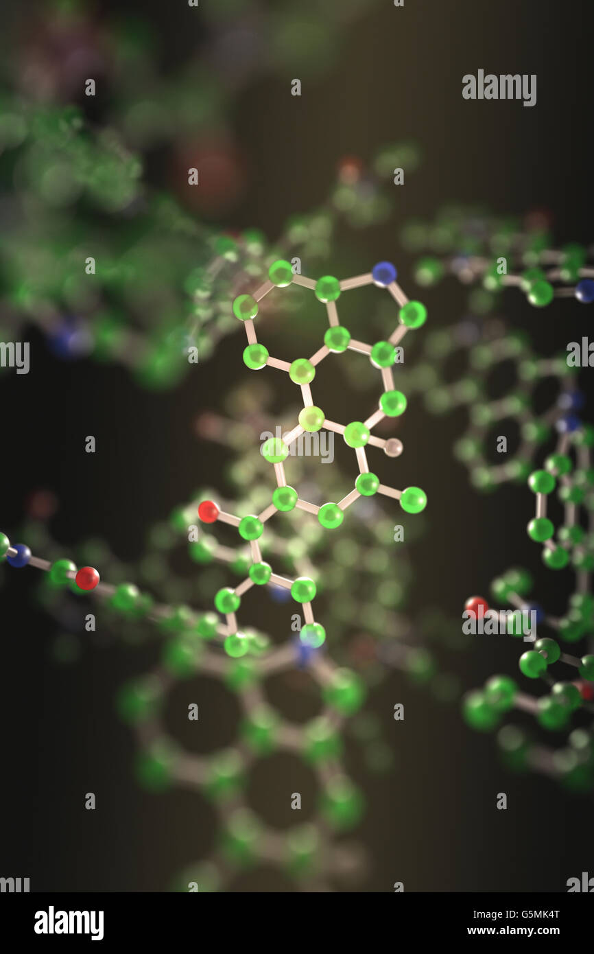 LSD (Lysergic acid diethylamide) molecules, also known as acid, is a ...