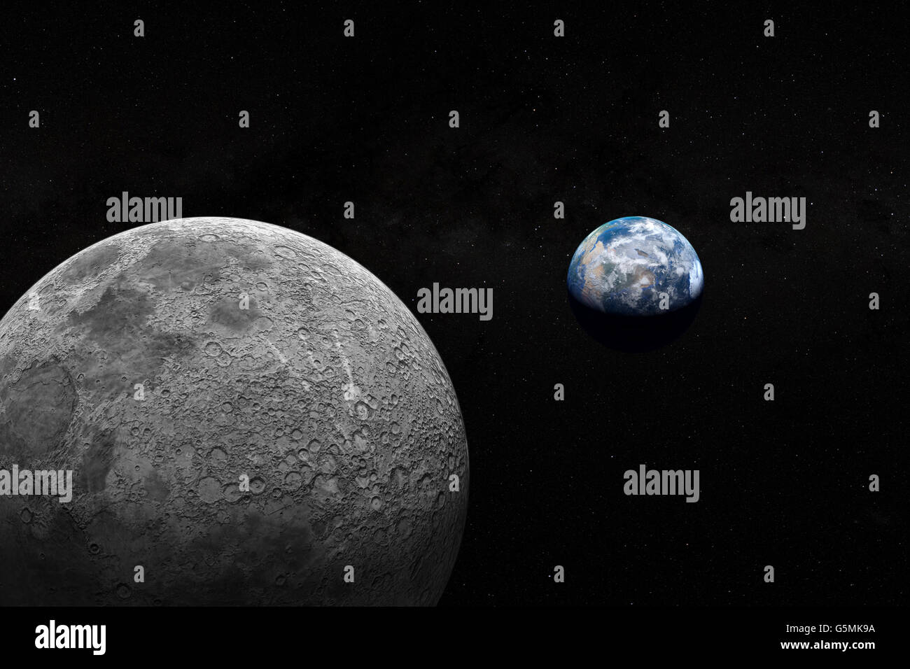 Earth and moon from space size hi-res stock photography and images - Alamy