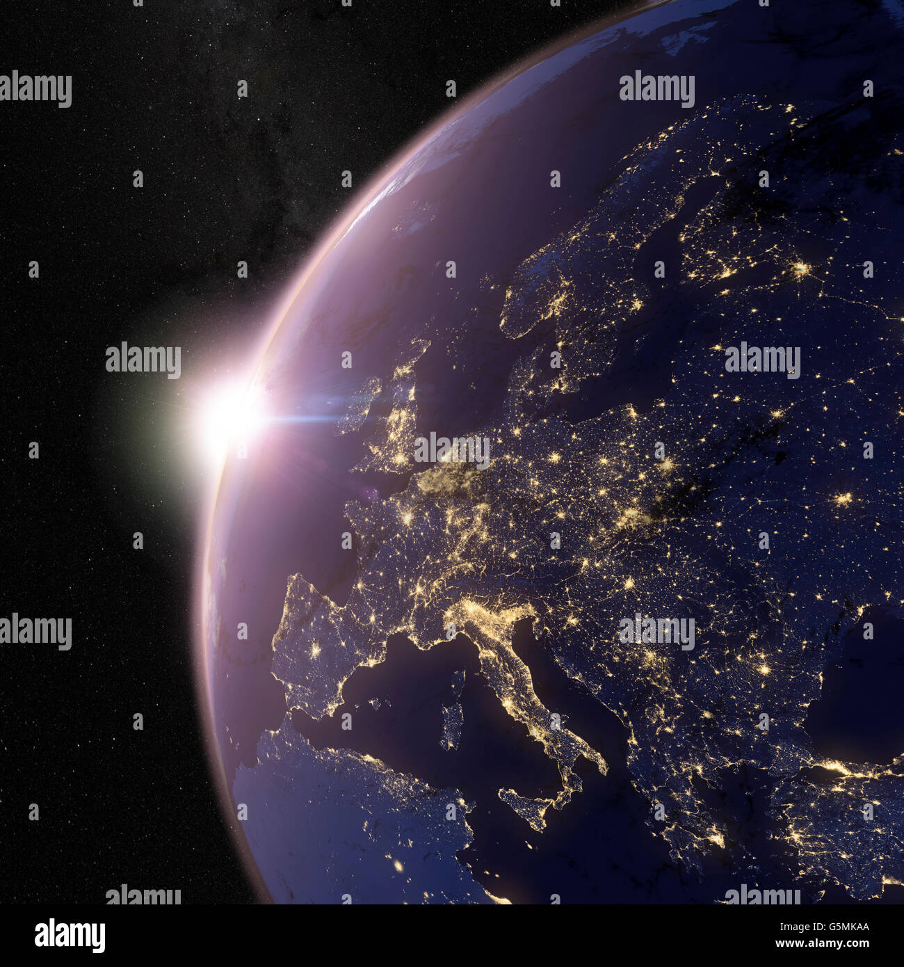 World global network over earth hi-res stock photography and images - Alamy