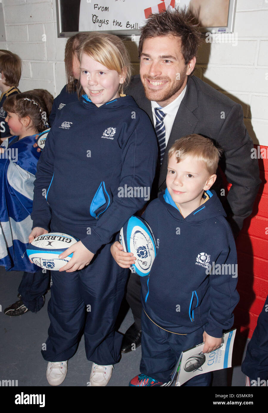 Mascots before emc test match pittodrie stadium hi-res stock ...
