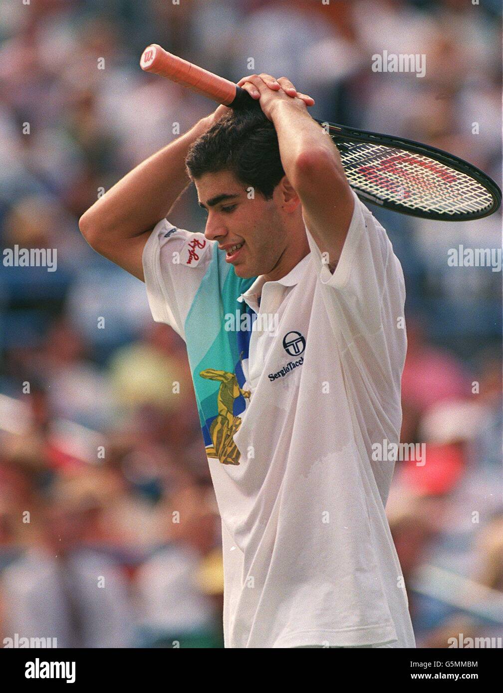 US OPEN TENNIS. PETE SAMPRAS, USA, LOOKING ANGUISHED Stock Photo - Alamy