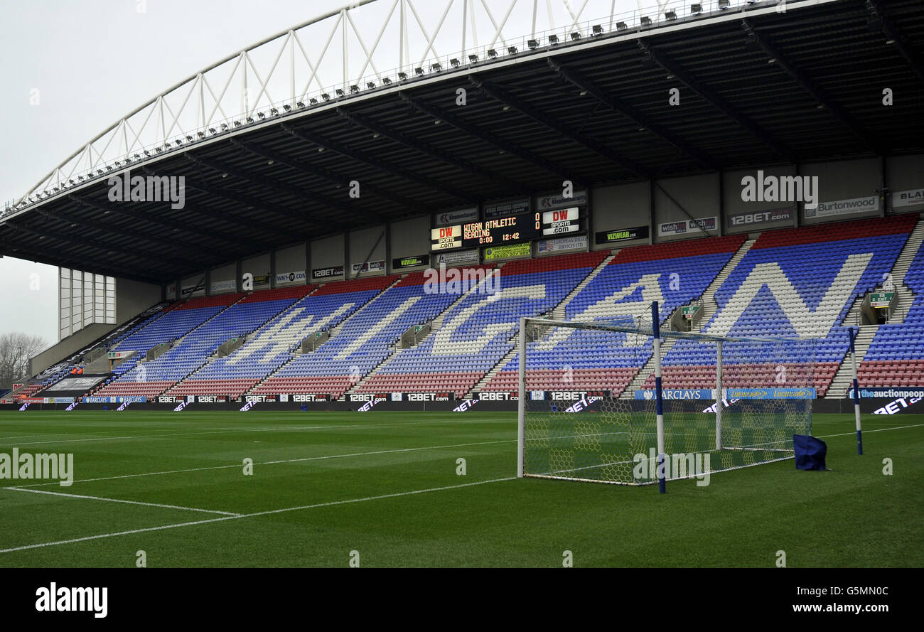 General view of the DW Stadium, home of Wigan Athletic Stock Photo - Alamy