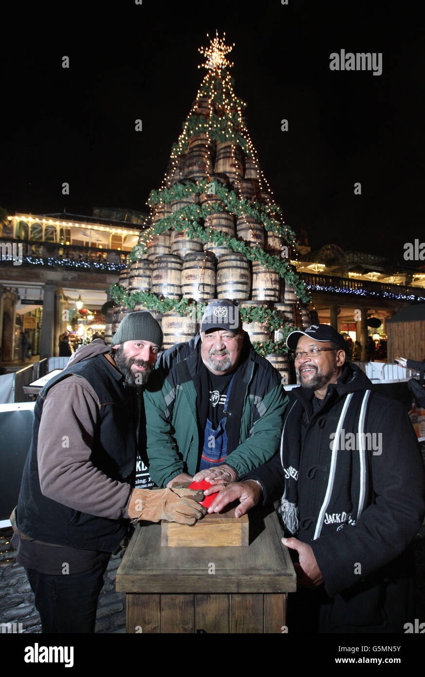 Christmas Barrel Tree Stock Photo - Alamy